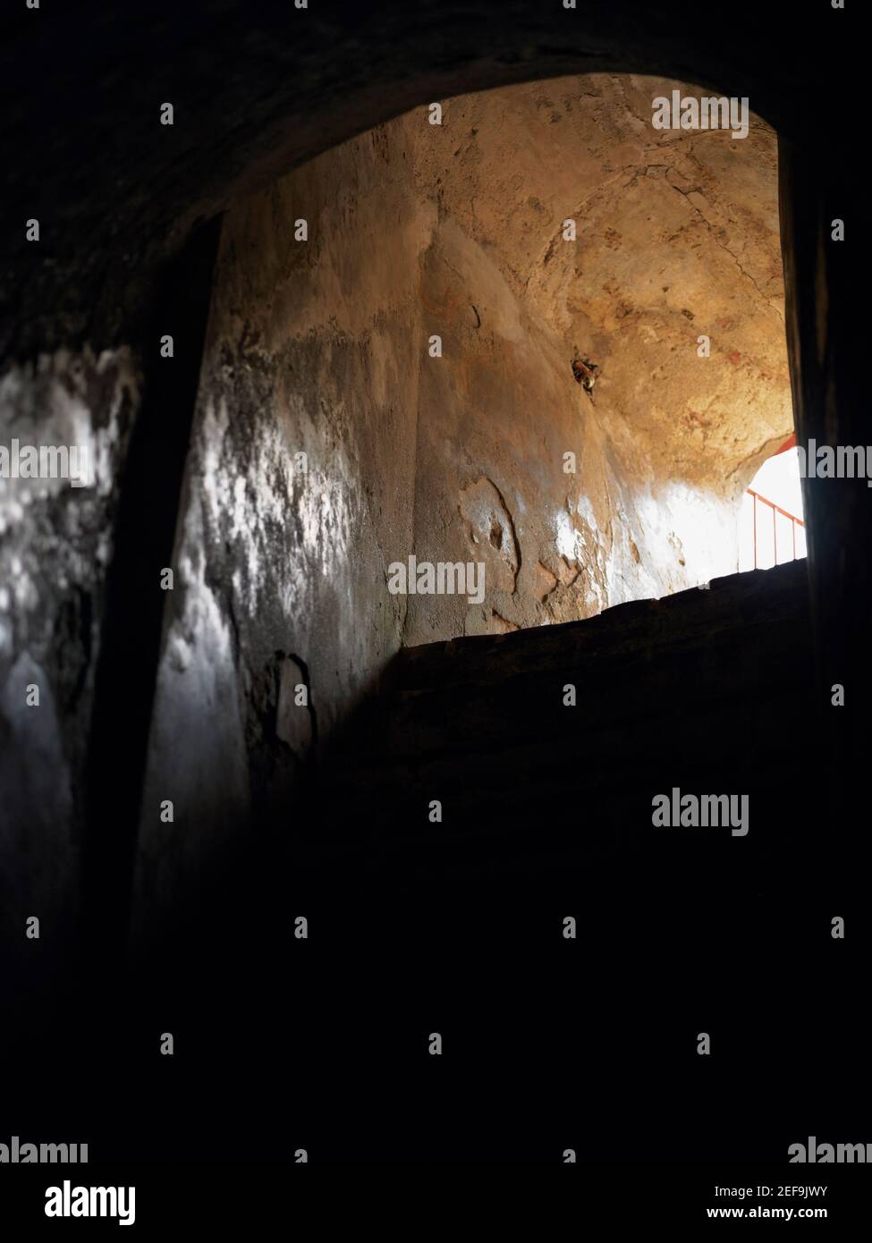 Prison cell in a castle, Castillo de San Felipe, Cartagena, Colombia ...