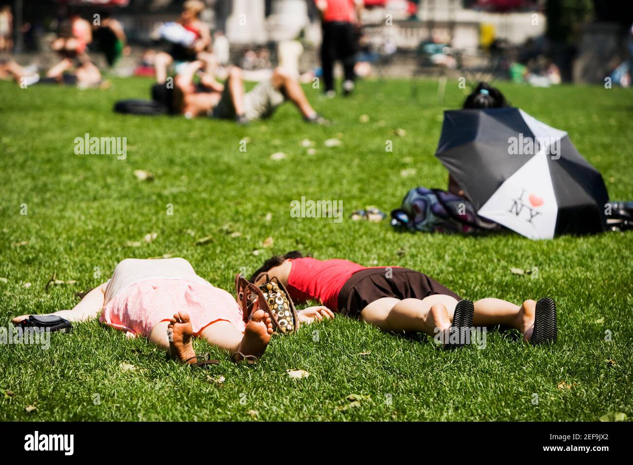 Two people lying down in the park Stock Photo - Alamy