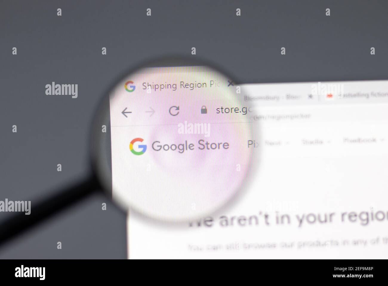 New York, USA - 15 February 2021: Google Store website in browser with ...