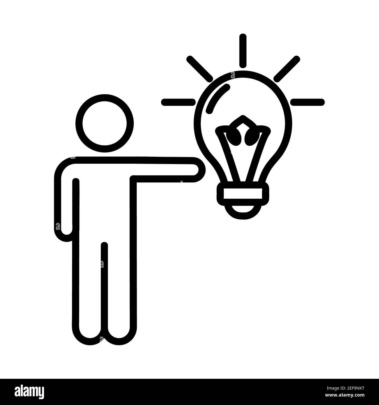 Business idea flat icon. Pictogram for web. Line stroke. Isolated on ...