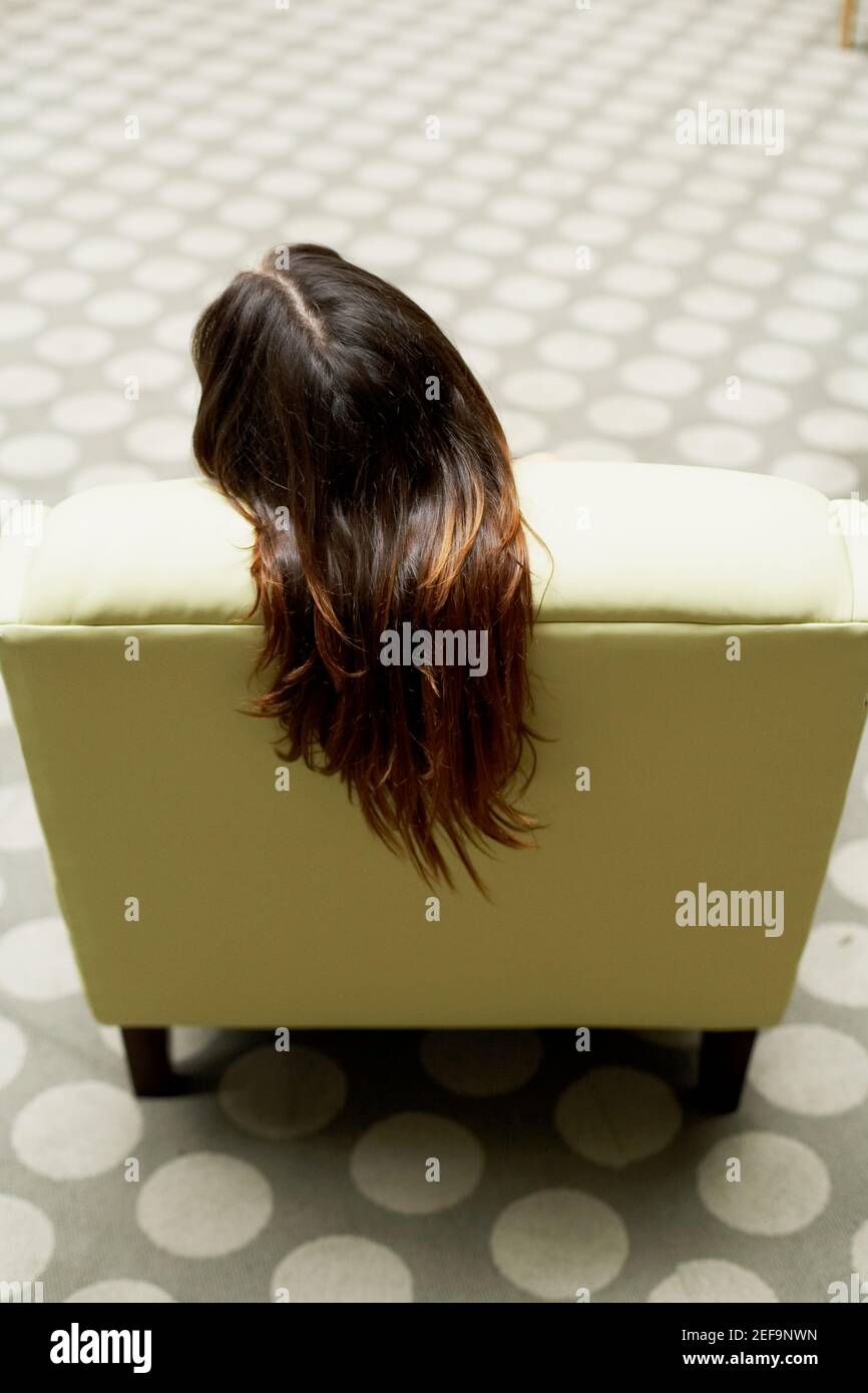 Woman sitting on chair from above hi-res stock photography and images ...