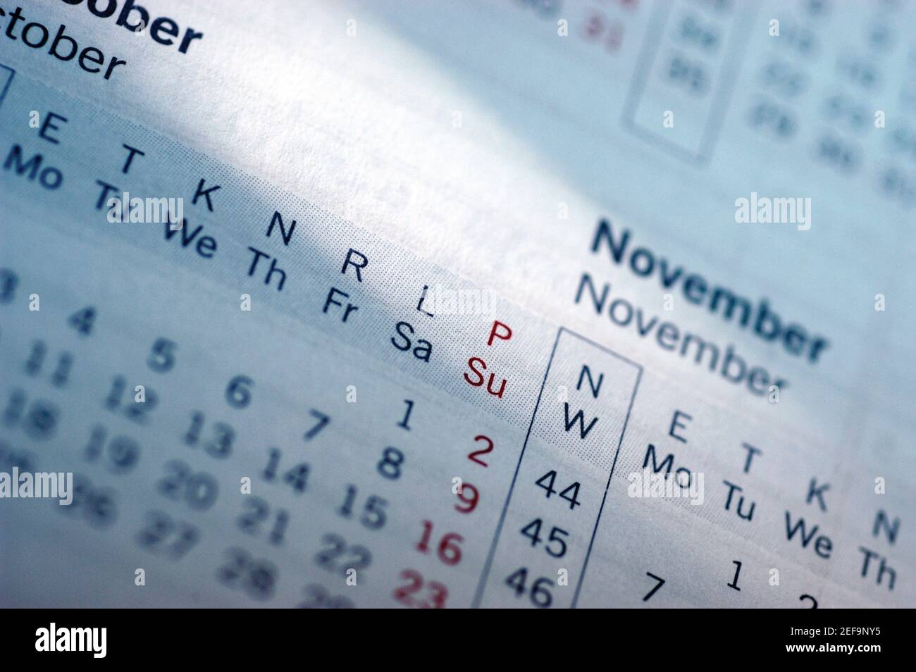 Empty calendar, close-up Stock Photo - Alamy