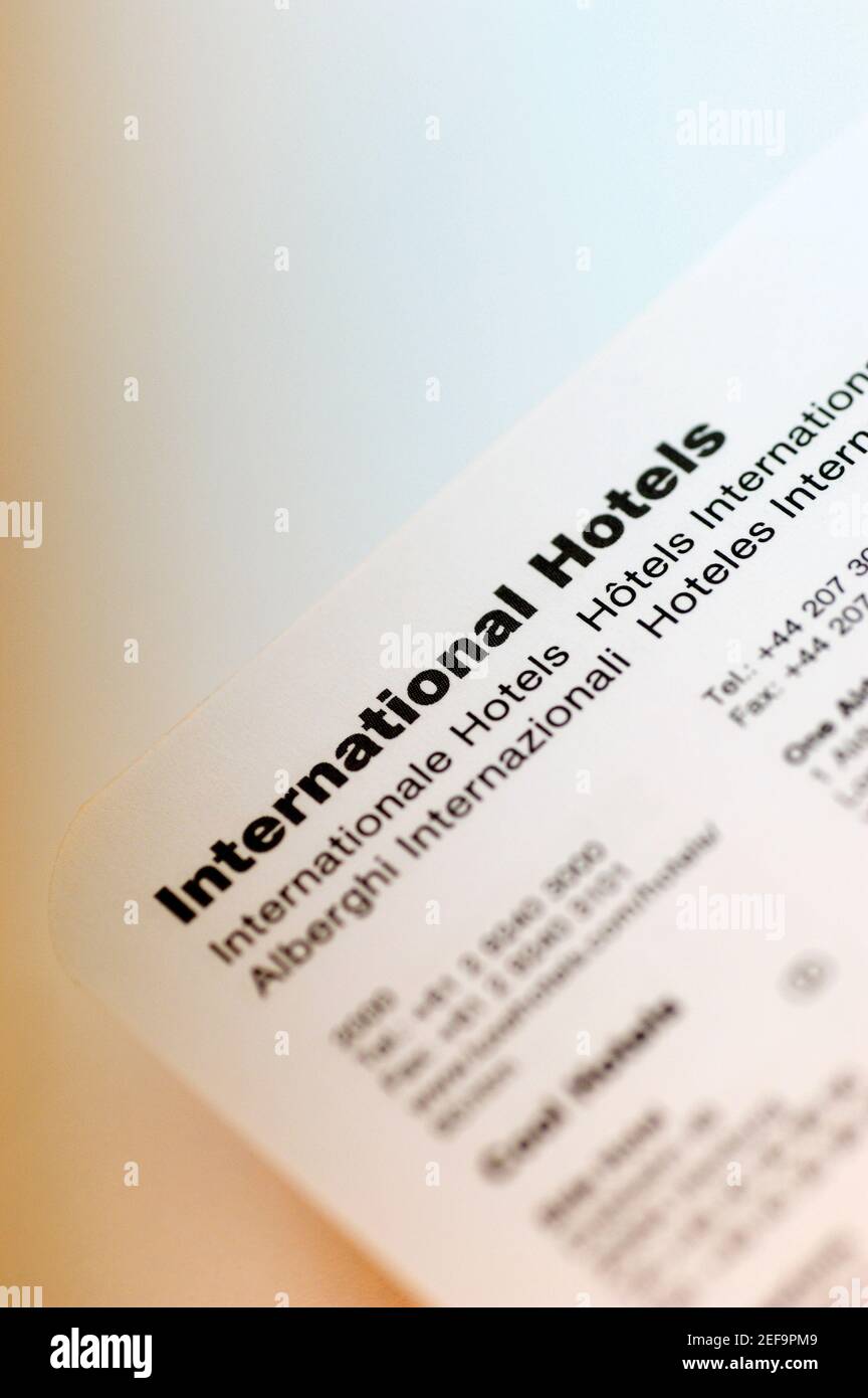 International hotels hi-res stock photography and images - Alamy