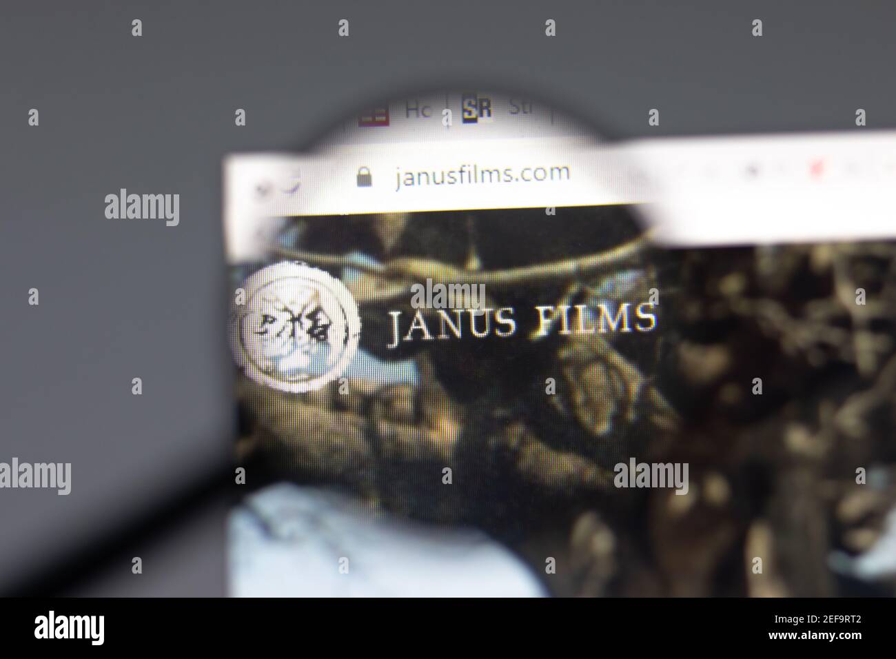 New York, USA - 15 February 2021: Janus Films website in browser with ...