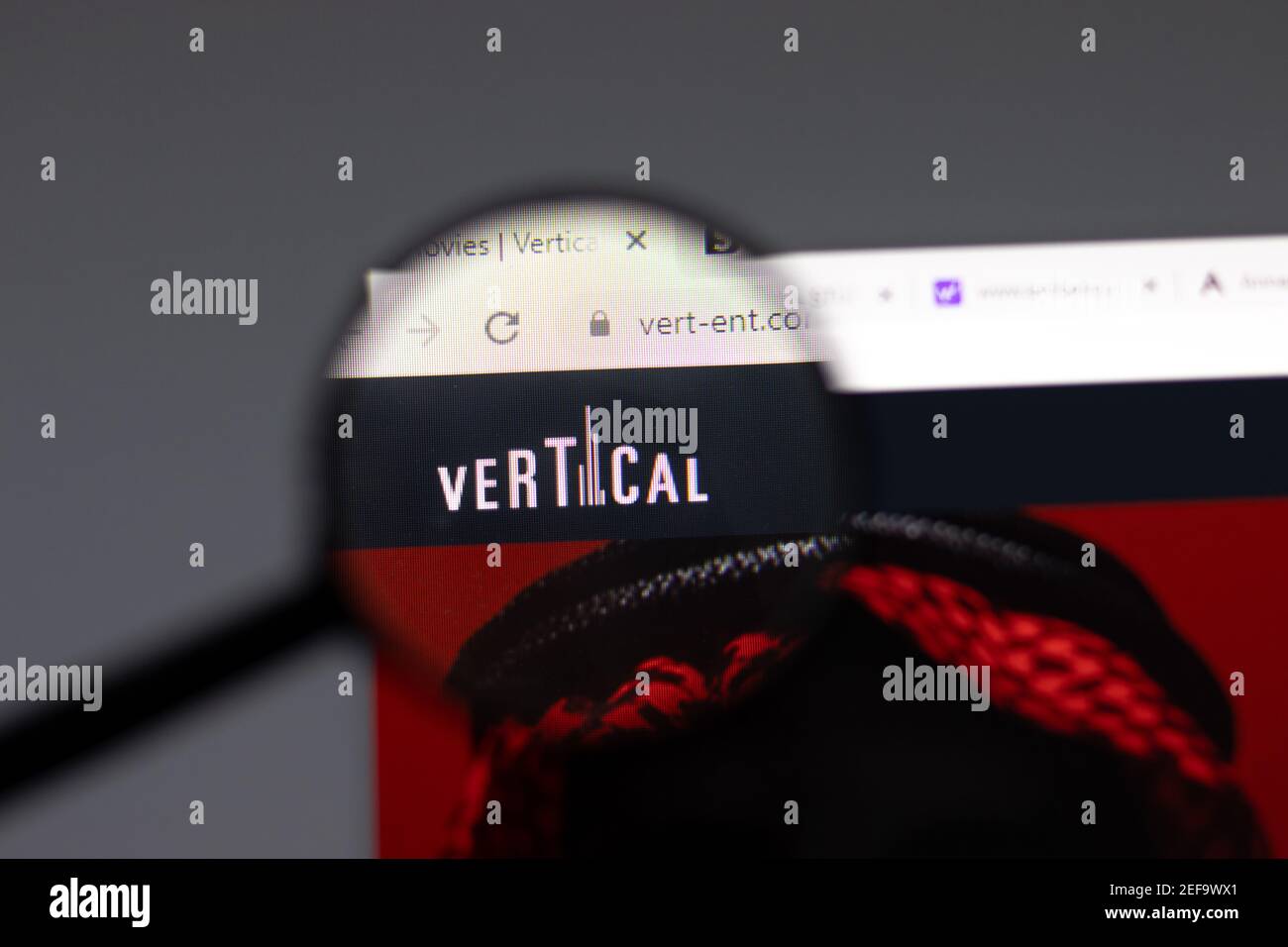 New York, USA - 15 February 2021: Vertical Entertainment website in ...