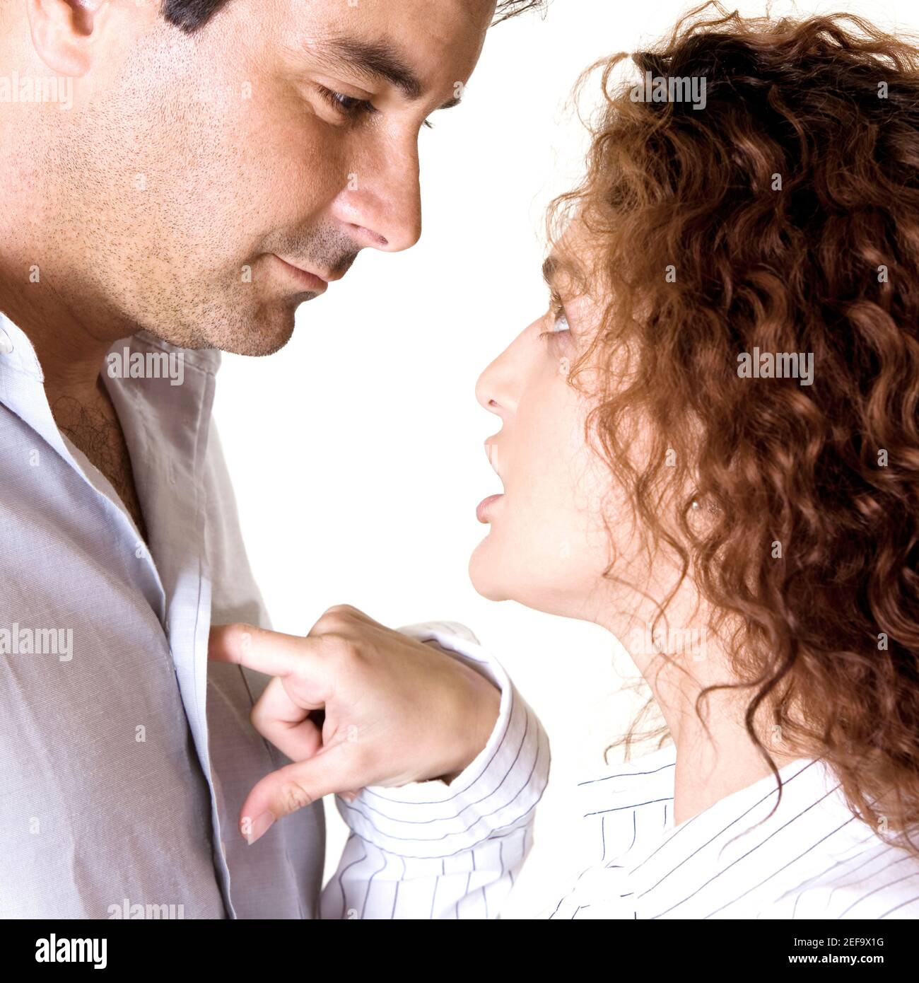 Side profile of a man and a woman arguing hi-res stock photography and ...