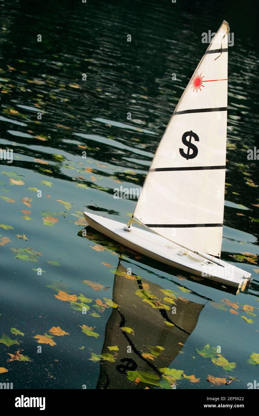Low angle view of a sailboat in the river Stock Photo - Alamy