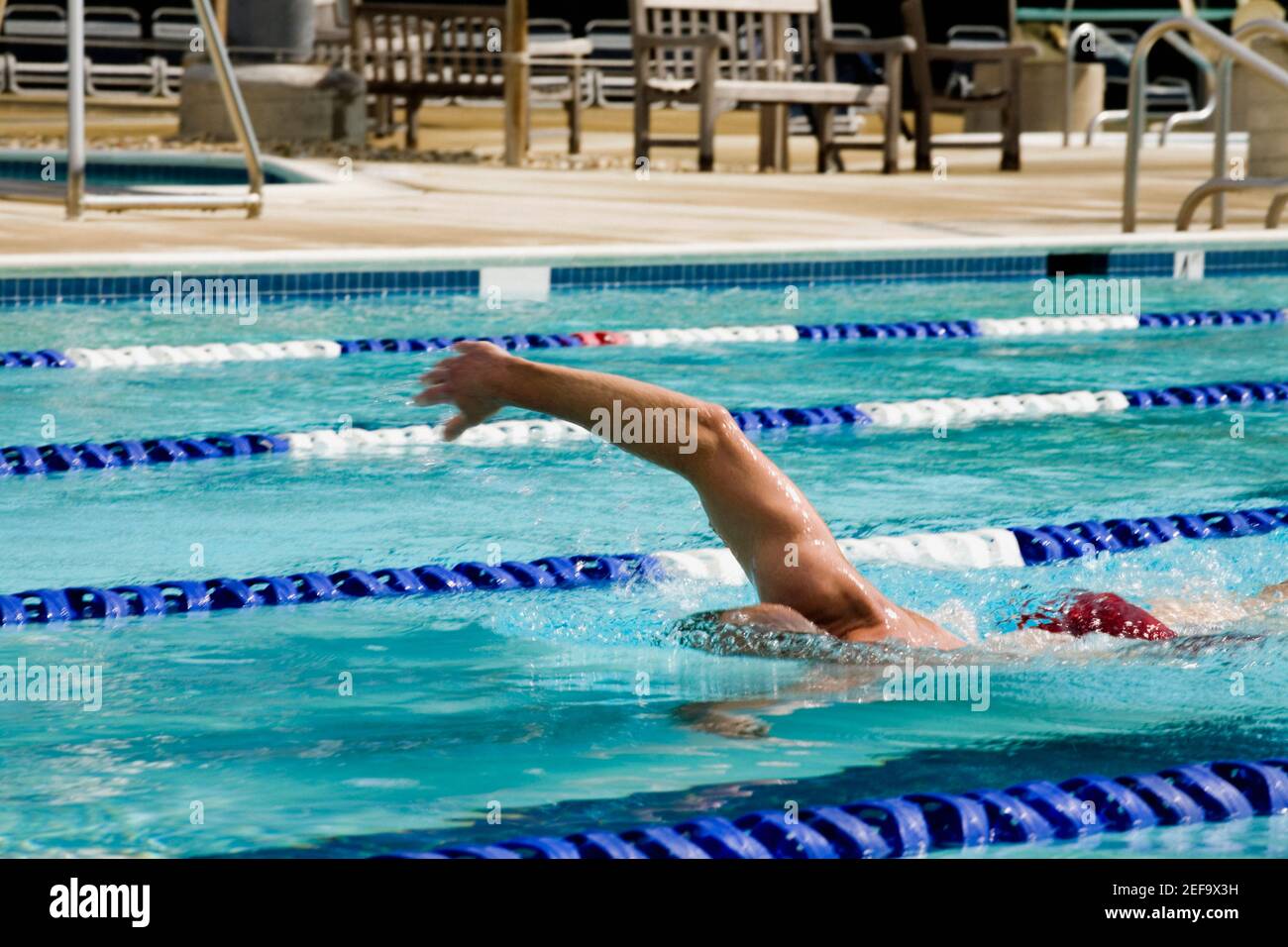 Man swimming in a swimming pool Stock Photo - Alamy