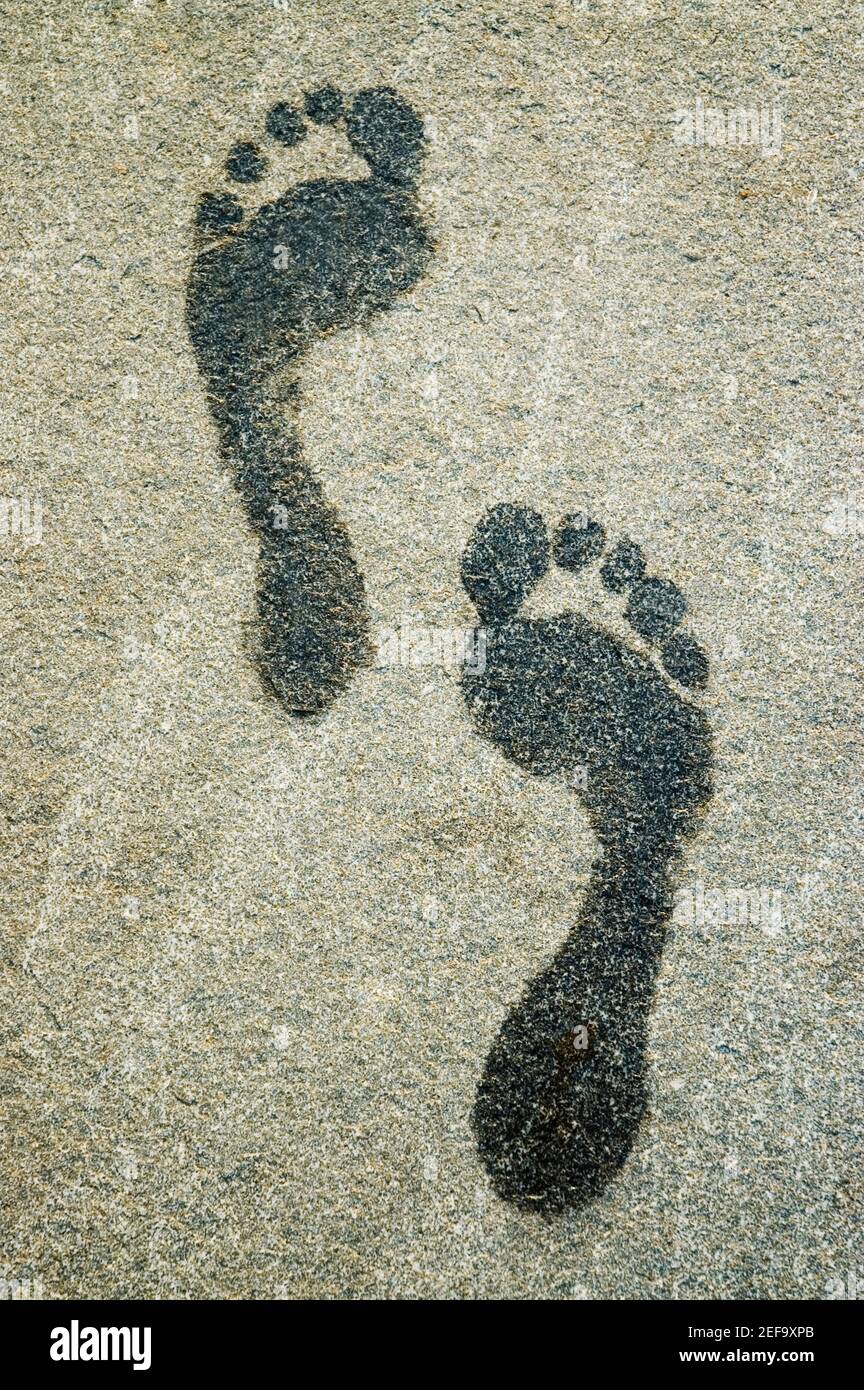 Vertical close up footprints hi-res stock photography and images - Alamy