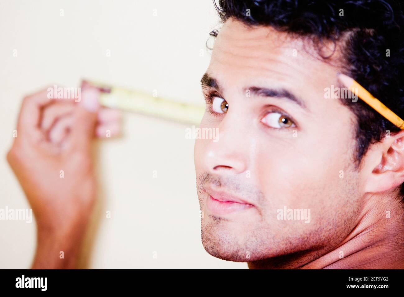 Man measuring tape black and white hi-res stock photography and images ...