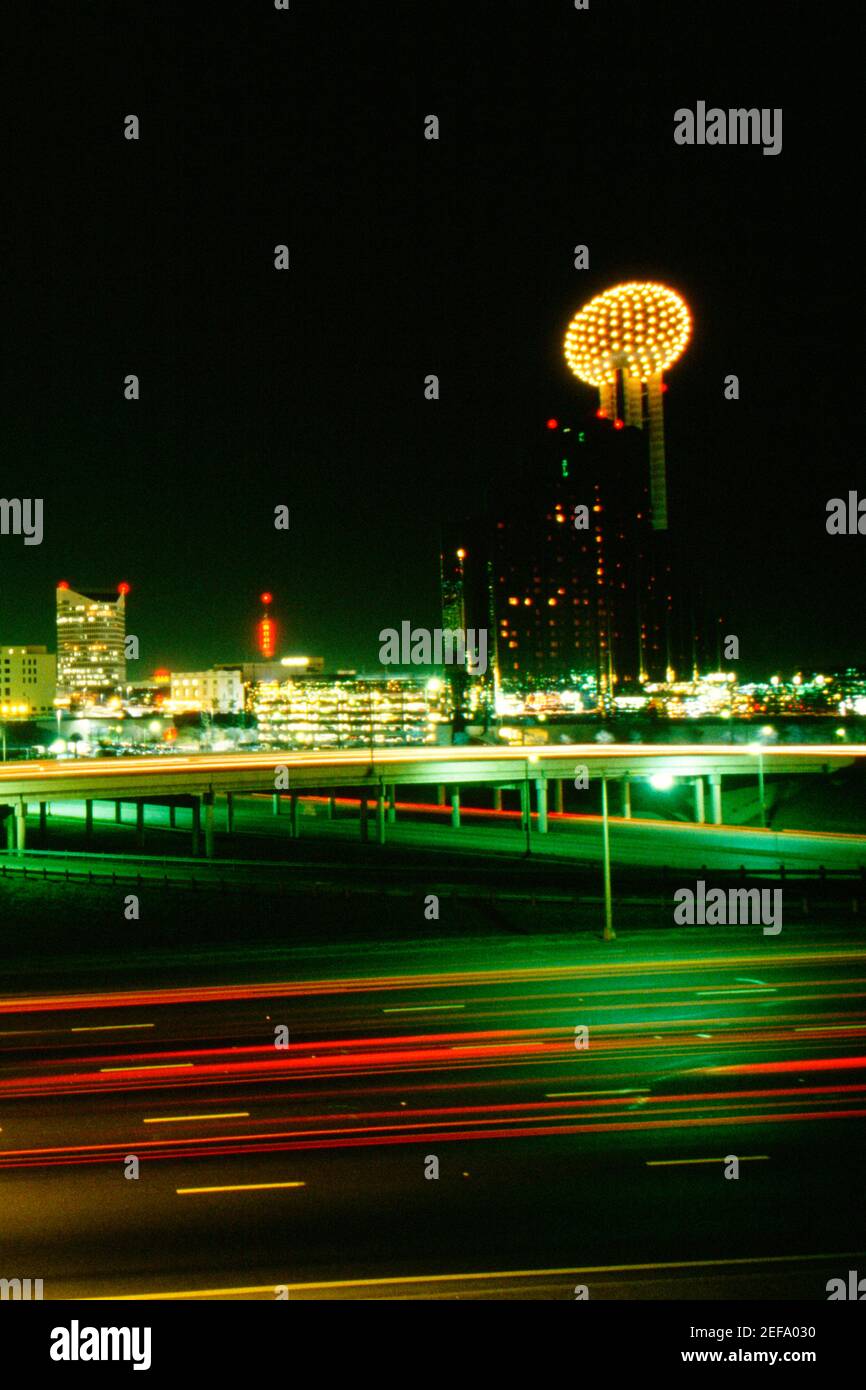 Buildings lit up at night, Dallas, Texas, USA Stock Photo - Alamy