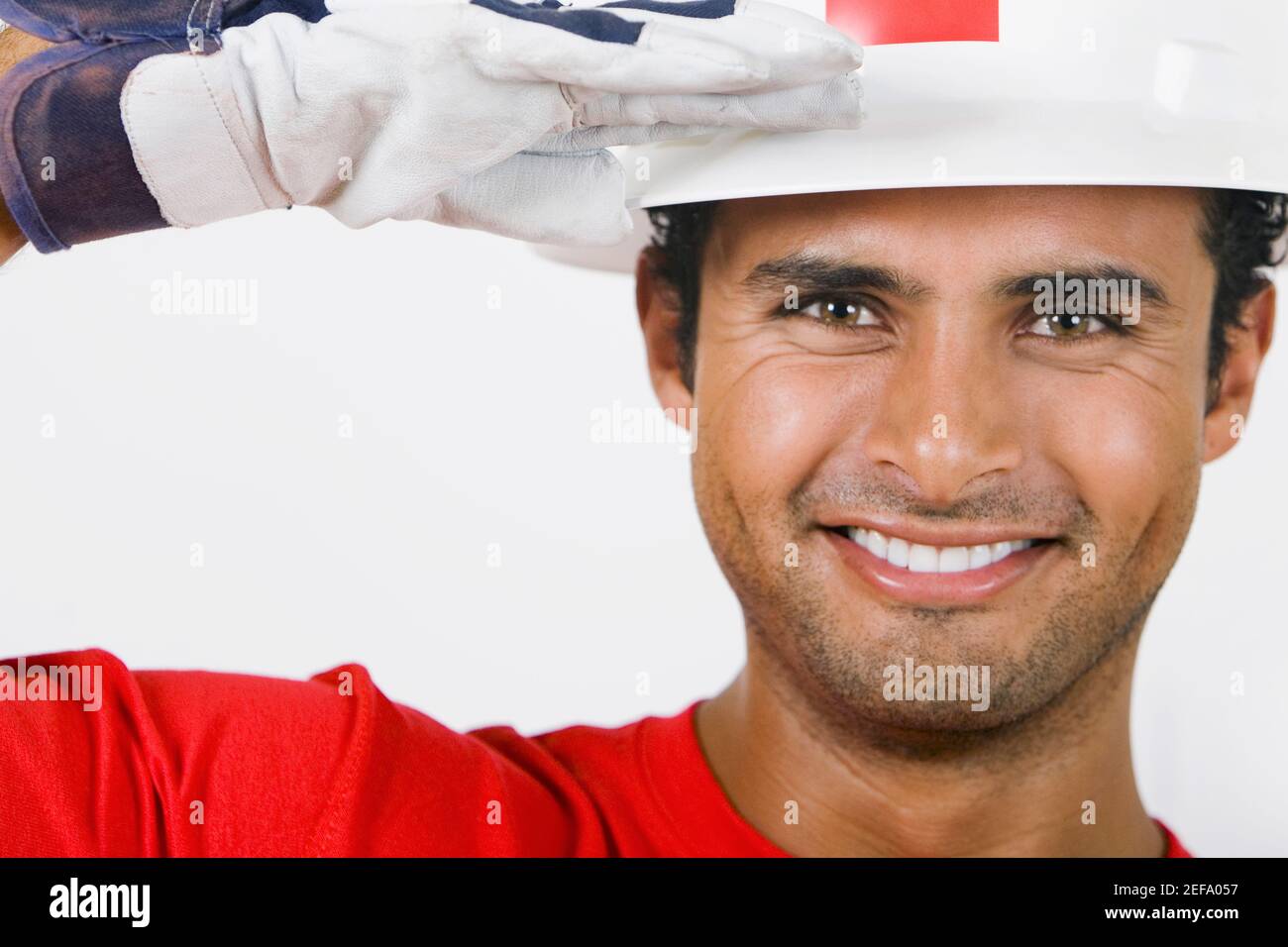 Portrait of a young man saluting Stock Photo - Alamy