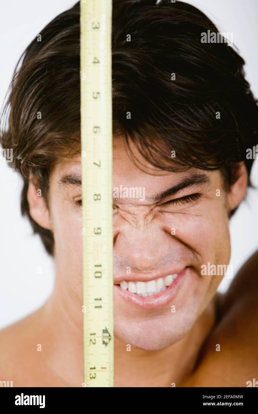Close up view man measuring hi-res stock photography and images - Alamy