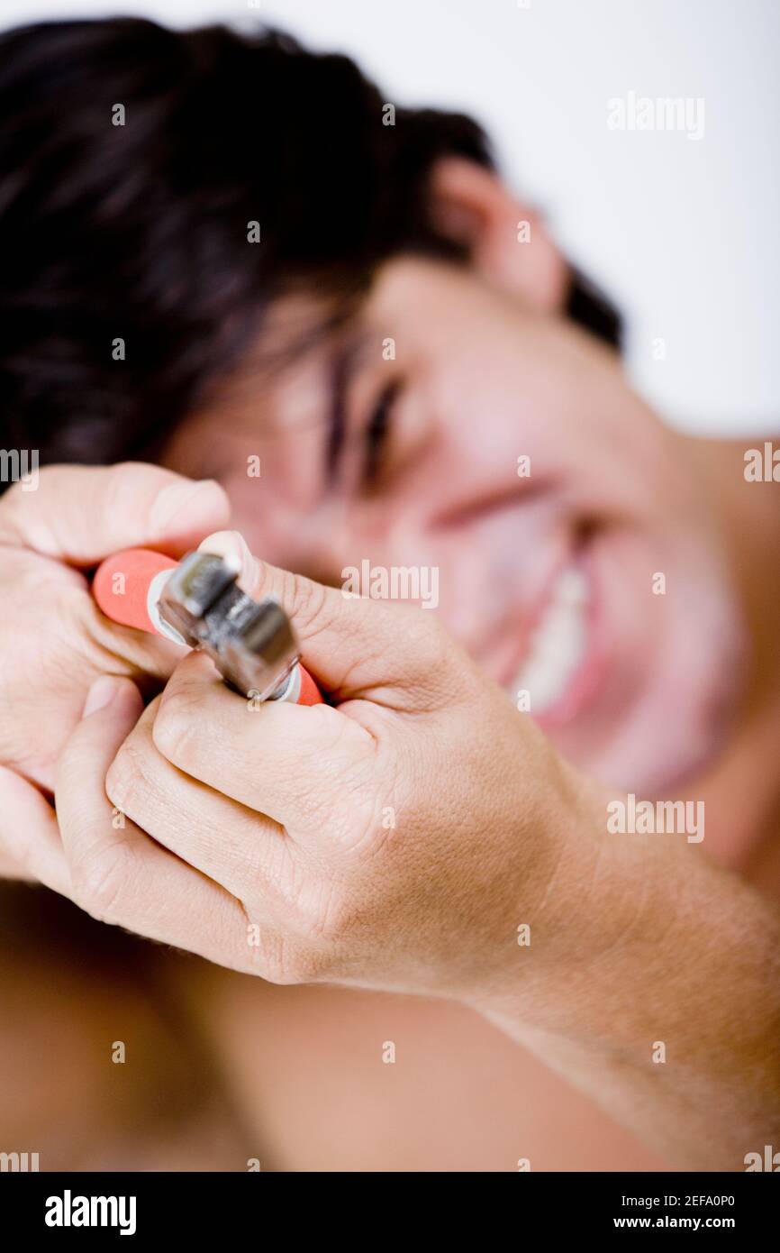 Adult man concentrated work shot hi-res stock photography and images ...