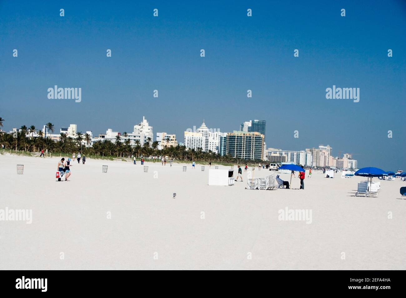 Group of people on the beach, South Beach, Miami, Florida, USA Stock ...