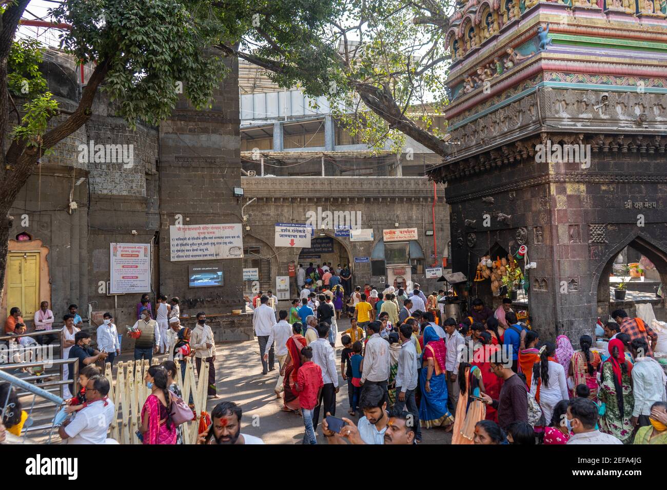 THANE, INDIA - Feb 05, 2021: tuljapur mandir interior India Maharashtra ...