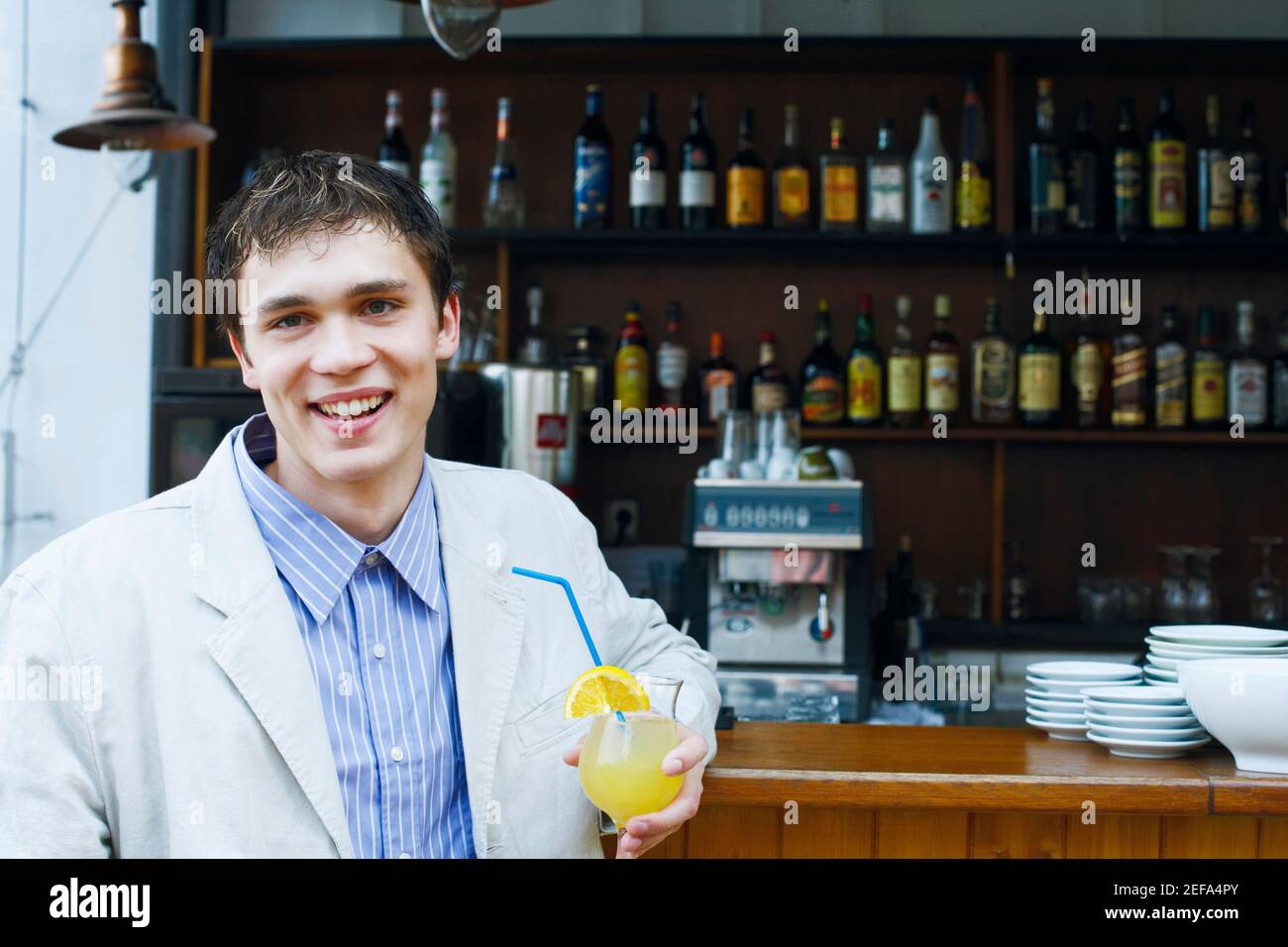 Man drinking straw bar hi-res stock photography and images - Alamy