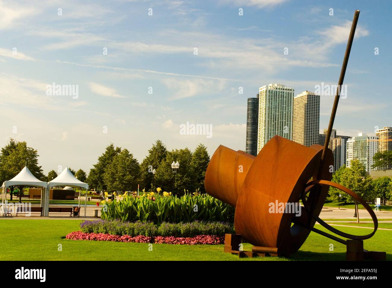 Sculpture displayed in a park, Gateway Park, Chicago, Illinois, USA ...