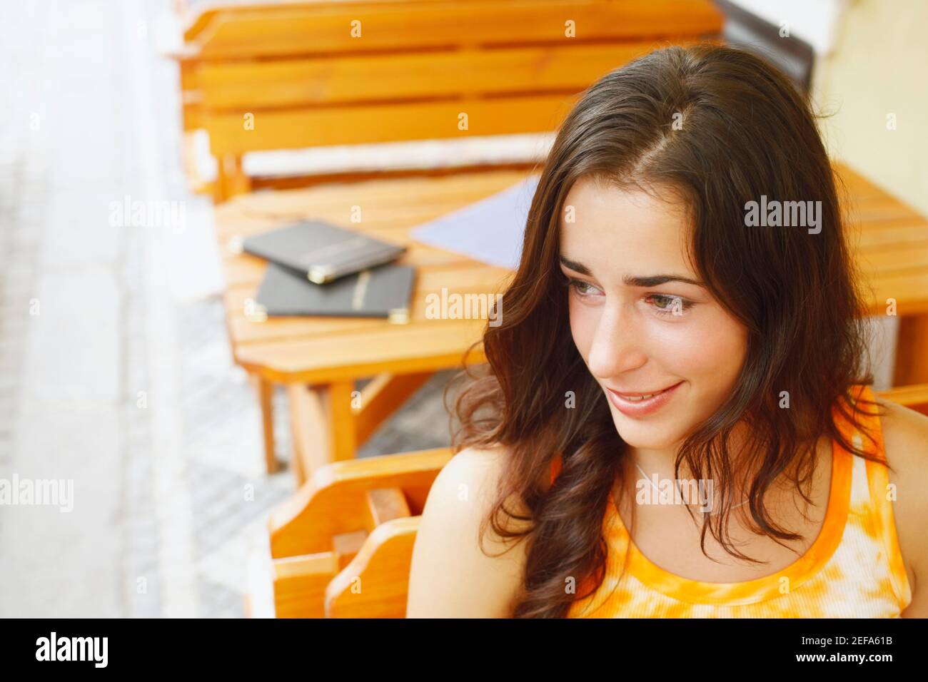 Woman from above looking up high angle hi-res stock photography and ...