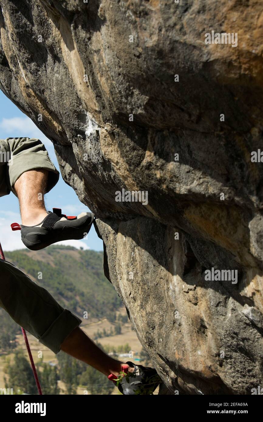 Low section view of a rock climber on a rock Stock Photo - Alamy