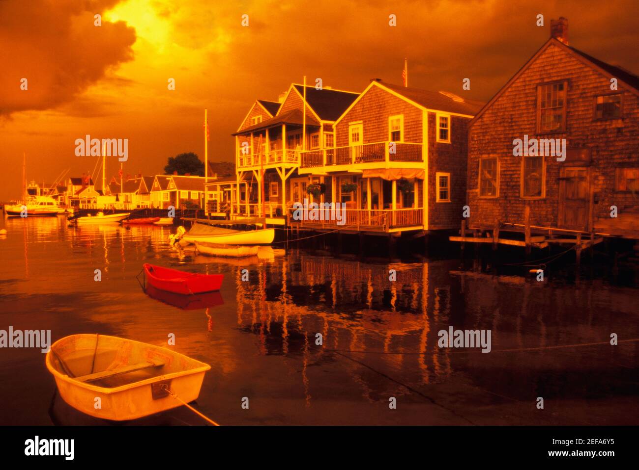 Boats moored in a river, Cape Cod, Massachusetts, USA Stock Photo - Alamy