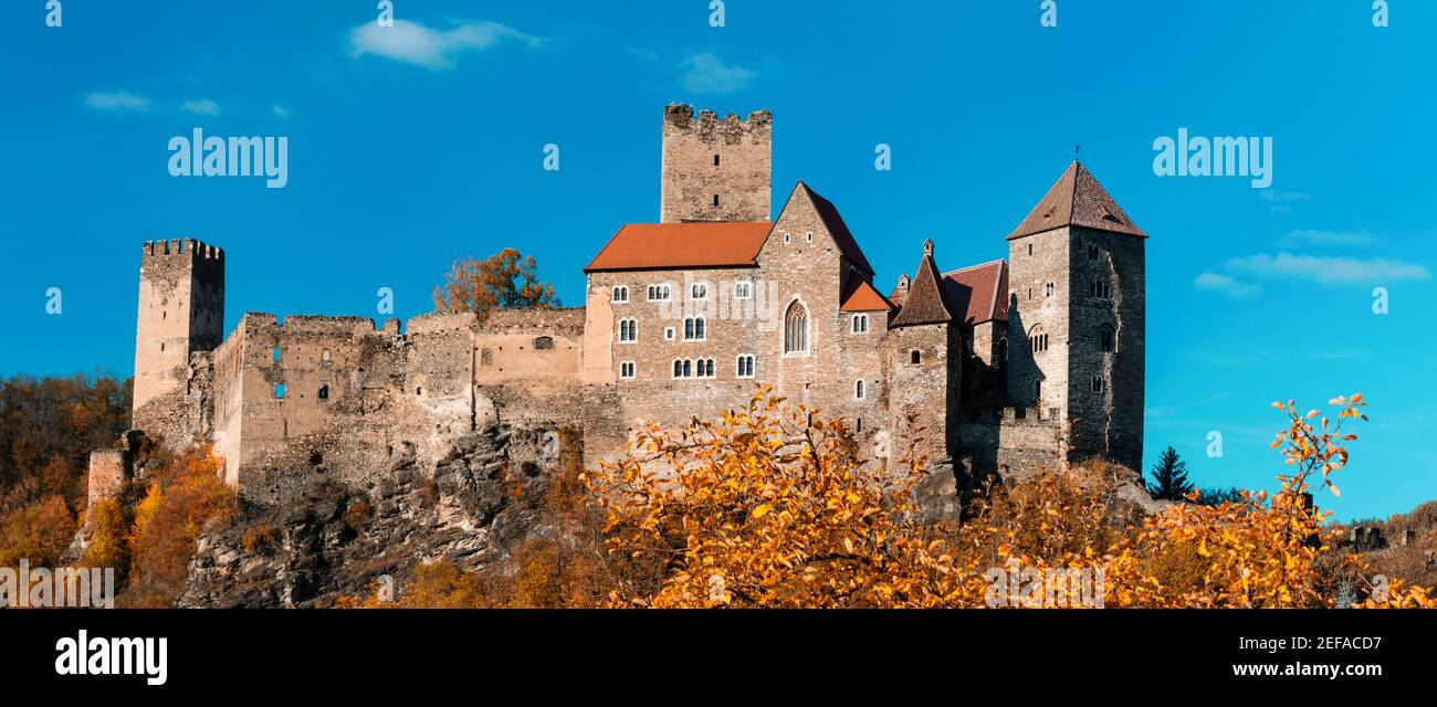 Hardegg Castle in Lower Austria near Czech Republic border on sunny ...
