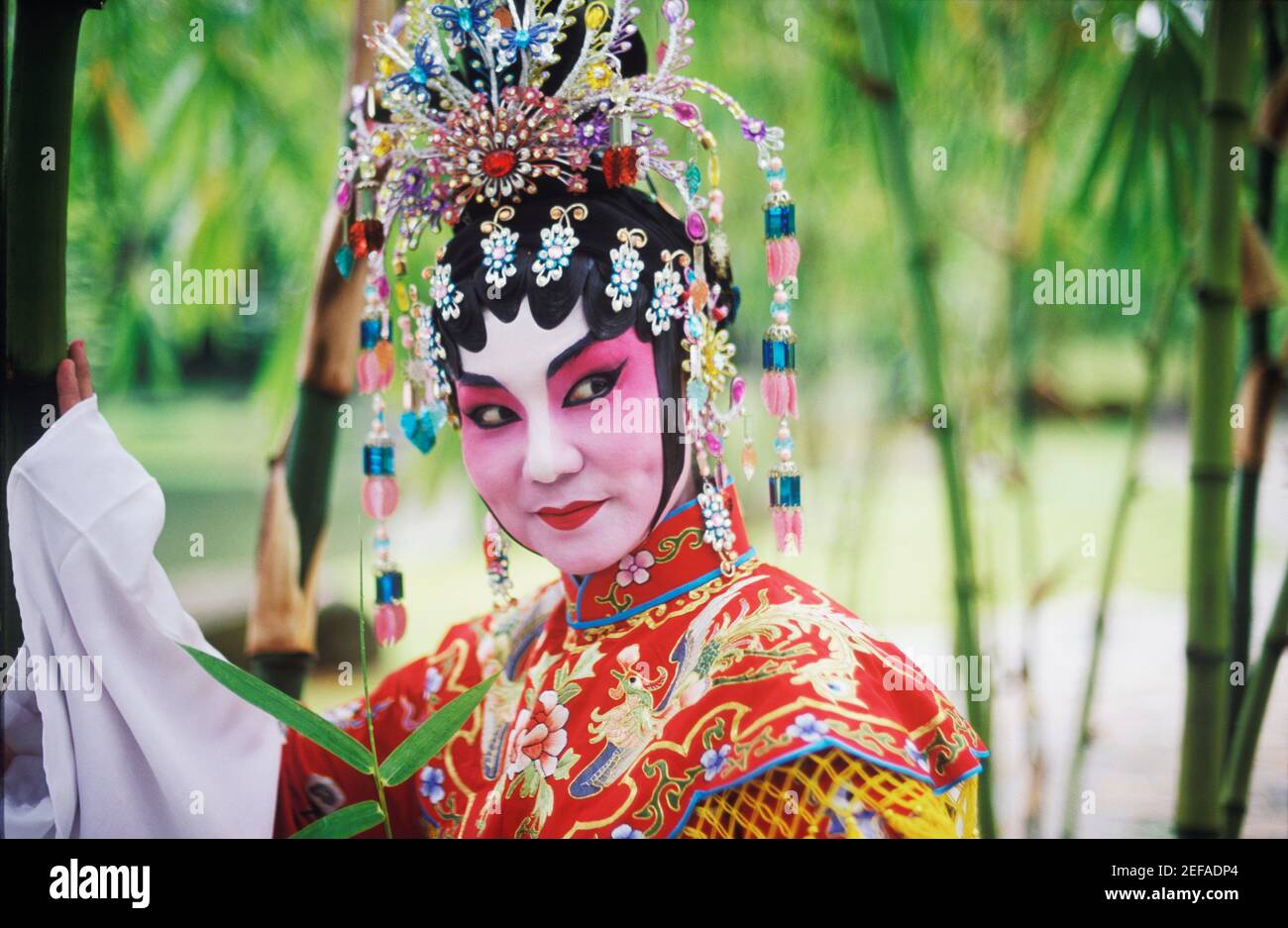 Side profile of a female Chinese opera performer, Singapore Stock Photo ...