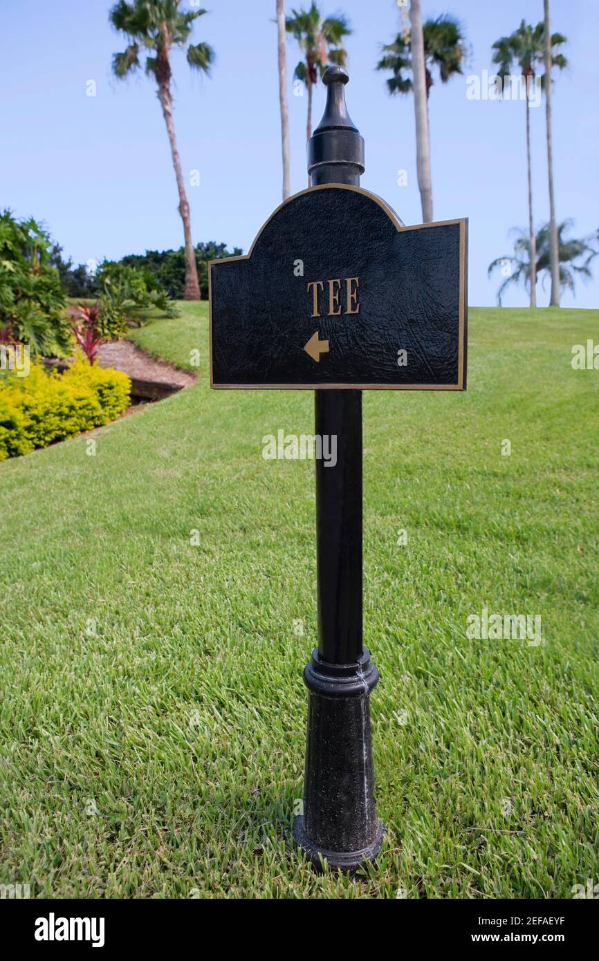 Information board in a golf course Stock Photo - Alamy
