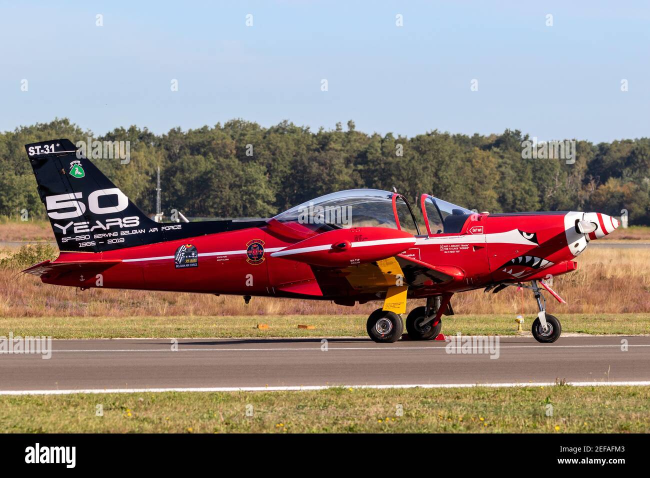 Belgian Air Force SIAI-Marchetti SF.260 trainer plane on the tarmac of ...