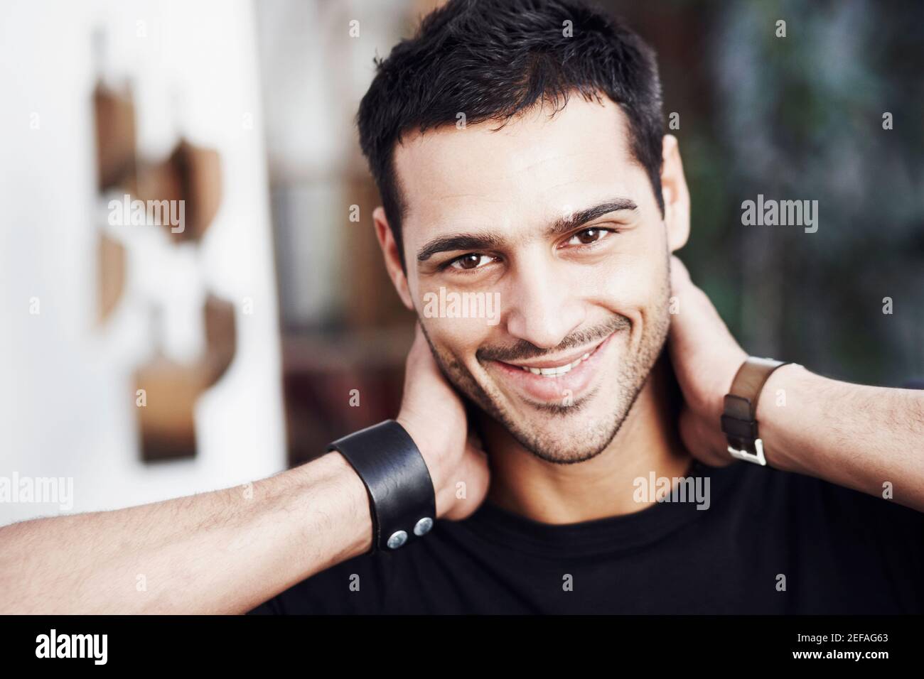 Portrait of a mid adult man smiling Stock Photo - Alamy