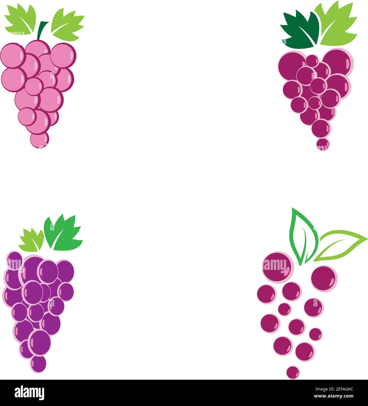 Bunch of wine grapes with leaf icon for food apps and websites Stock ...