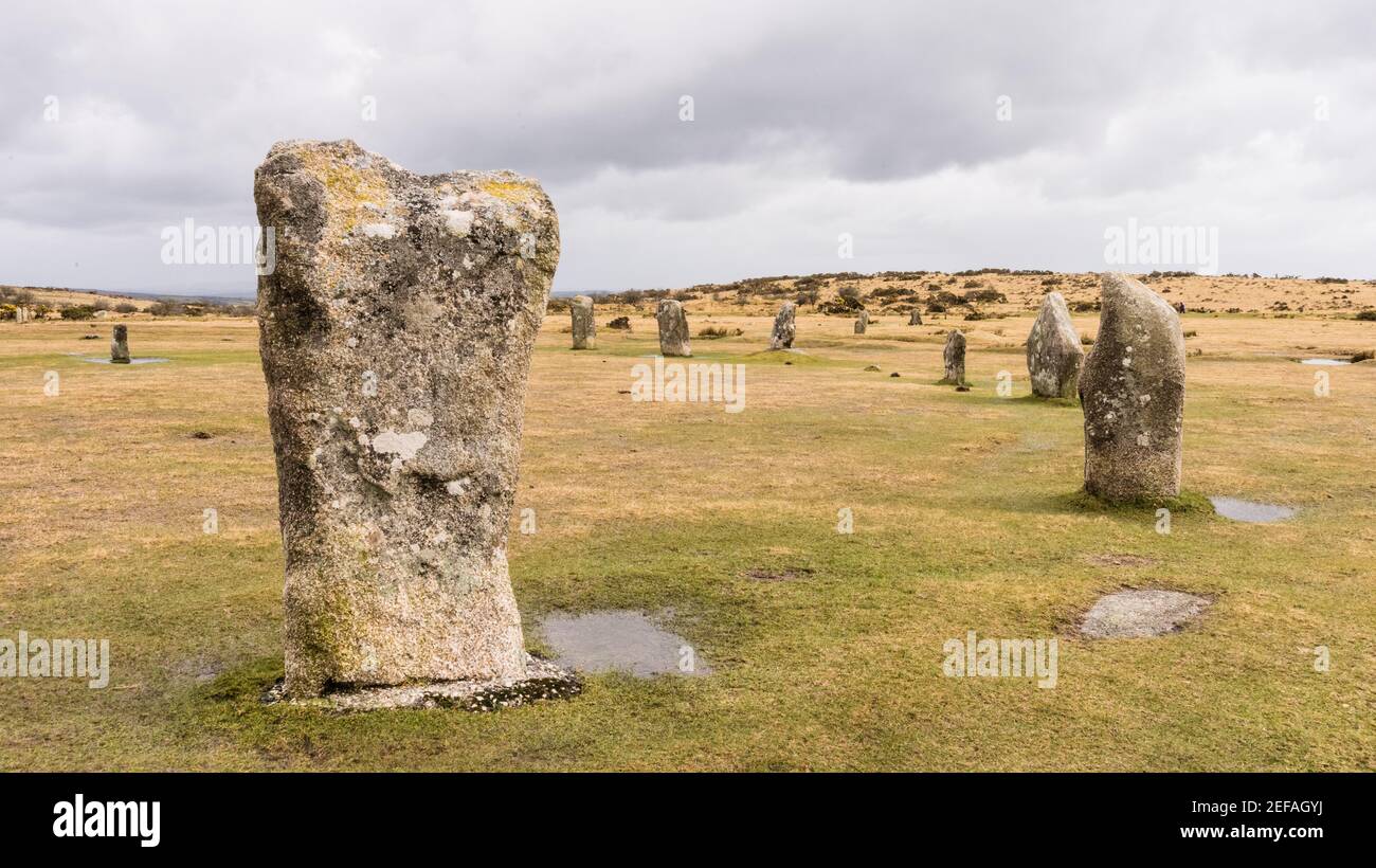 Hurlers and Cheesewring, Bodmin Moor, Cornwall Stock Photo - Alamy