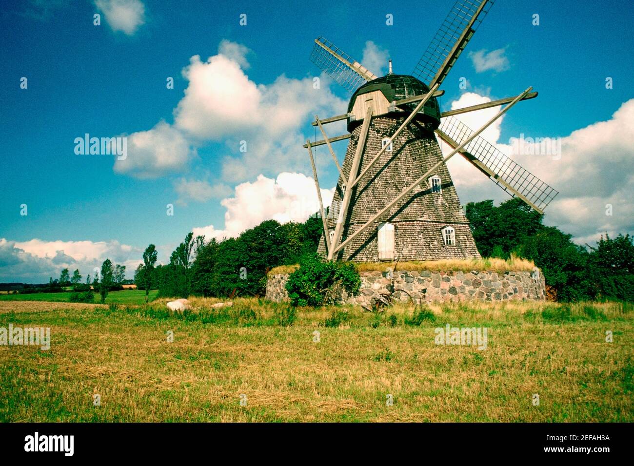 Landscape farm no man windmill hi-res stock photography and images - Alamy
