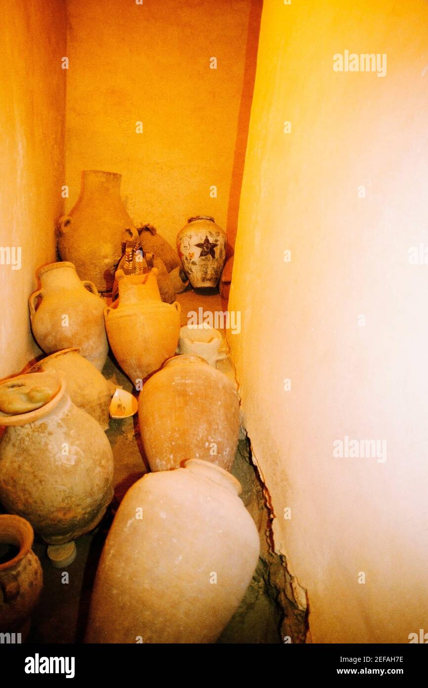 Ancient pottery in a church, Canal, Galilee, Israel Stock Photo - Alamy