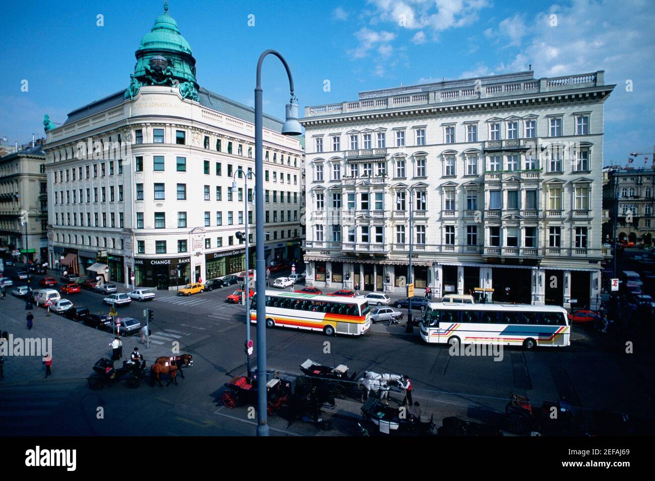 Buildings along a road, Albertina Platz, Vienna, Austria Stock Photo ...