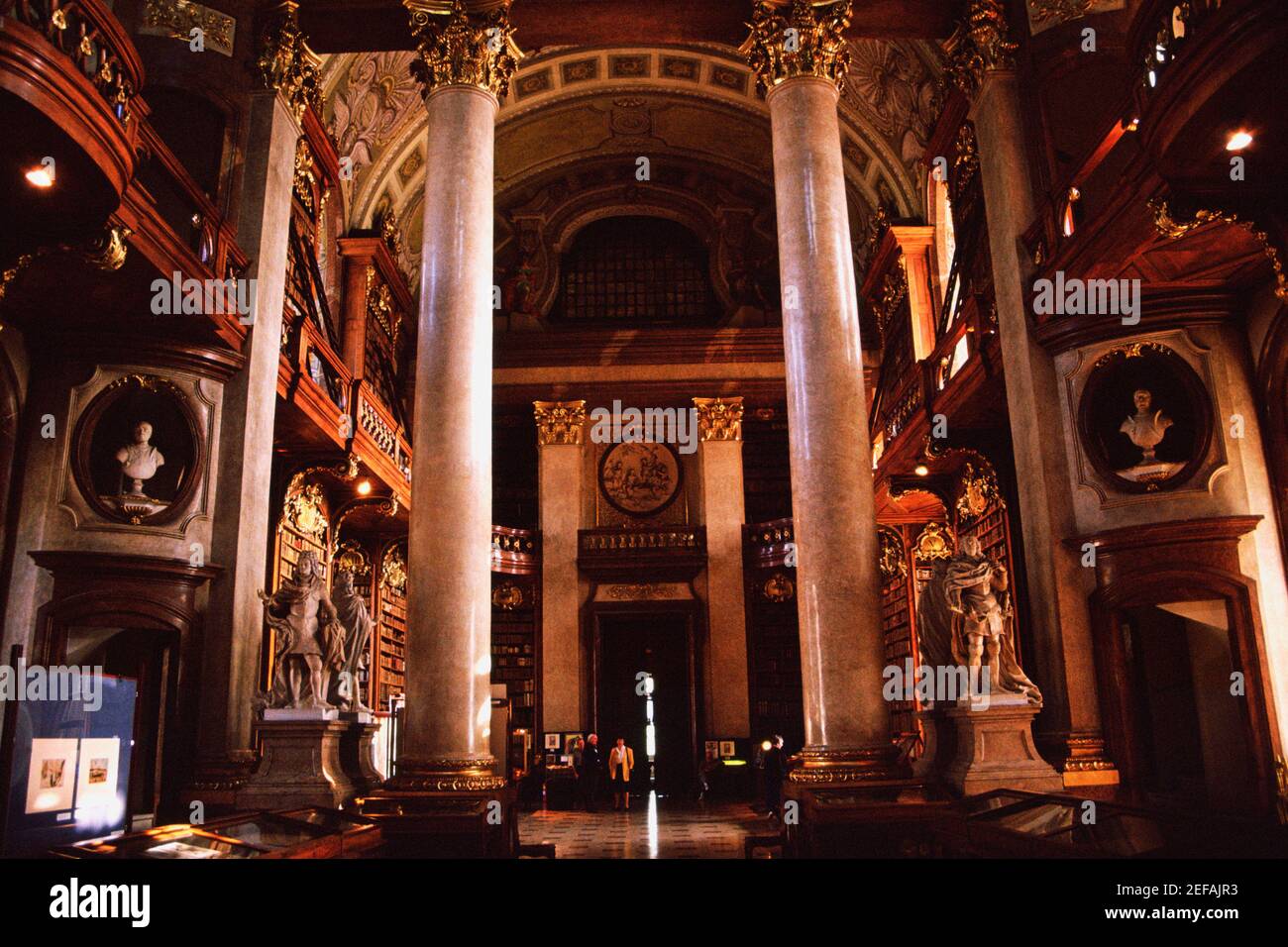 Columns in a library, National Library, Vienna, Austria Stock Photo - Alamy
