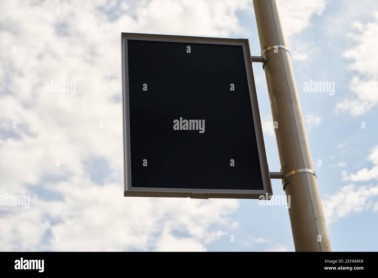 Black mast sign on mast as mast advertising mock-up template concept in ...