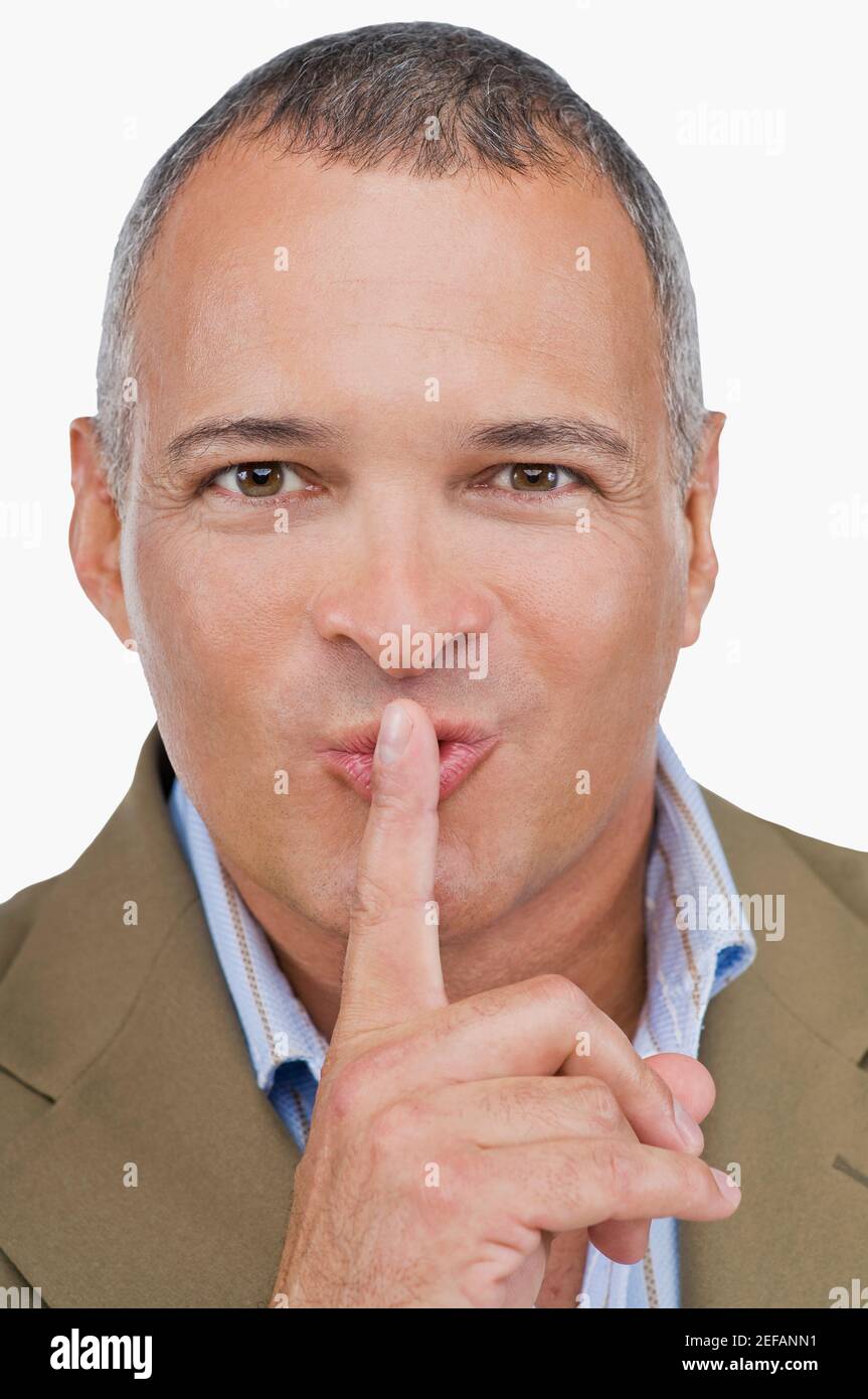 Man finger lip hi-res stock photography and images - Alamy