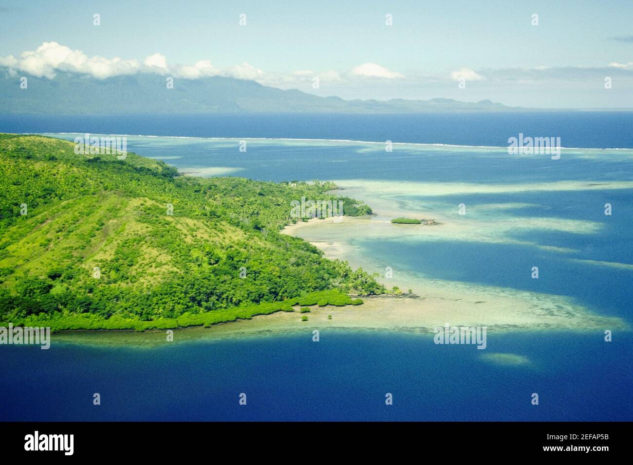 High angle view of an island, Viti Levu, Fiji Stock Photo - Alamy