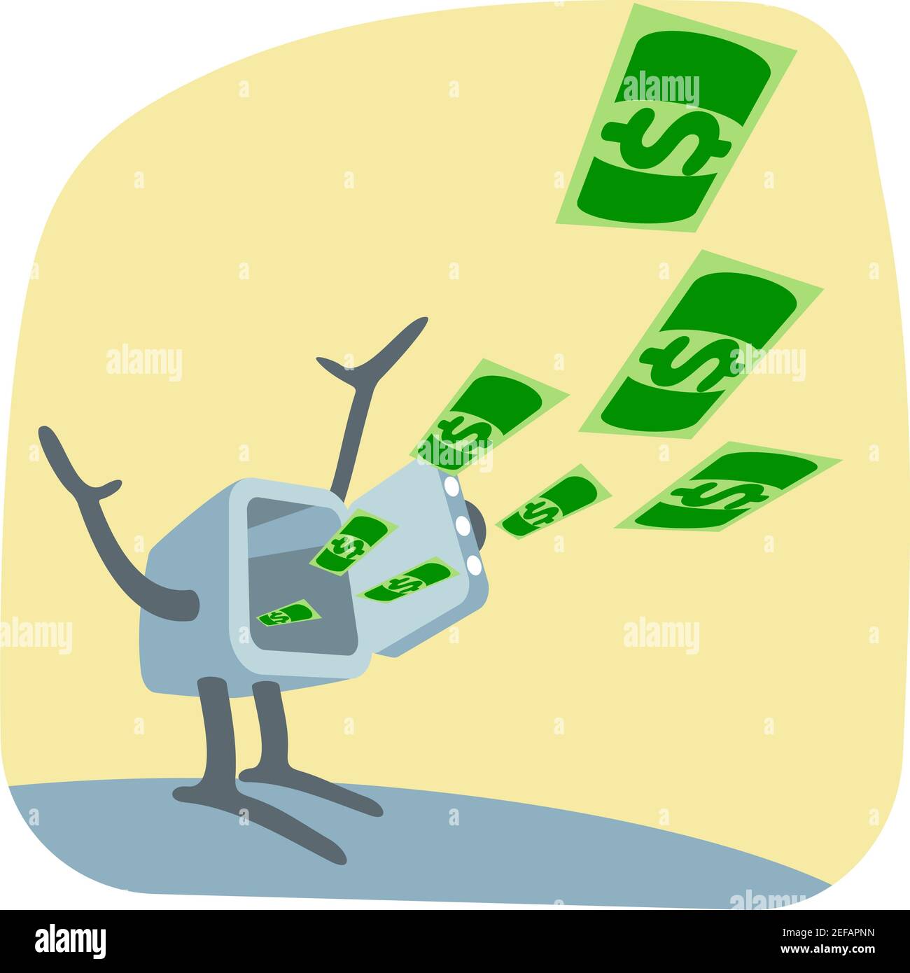 Flying paper currency into an open locker Stock Photo - Alamy