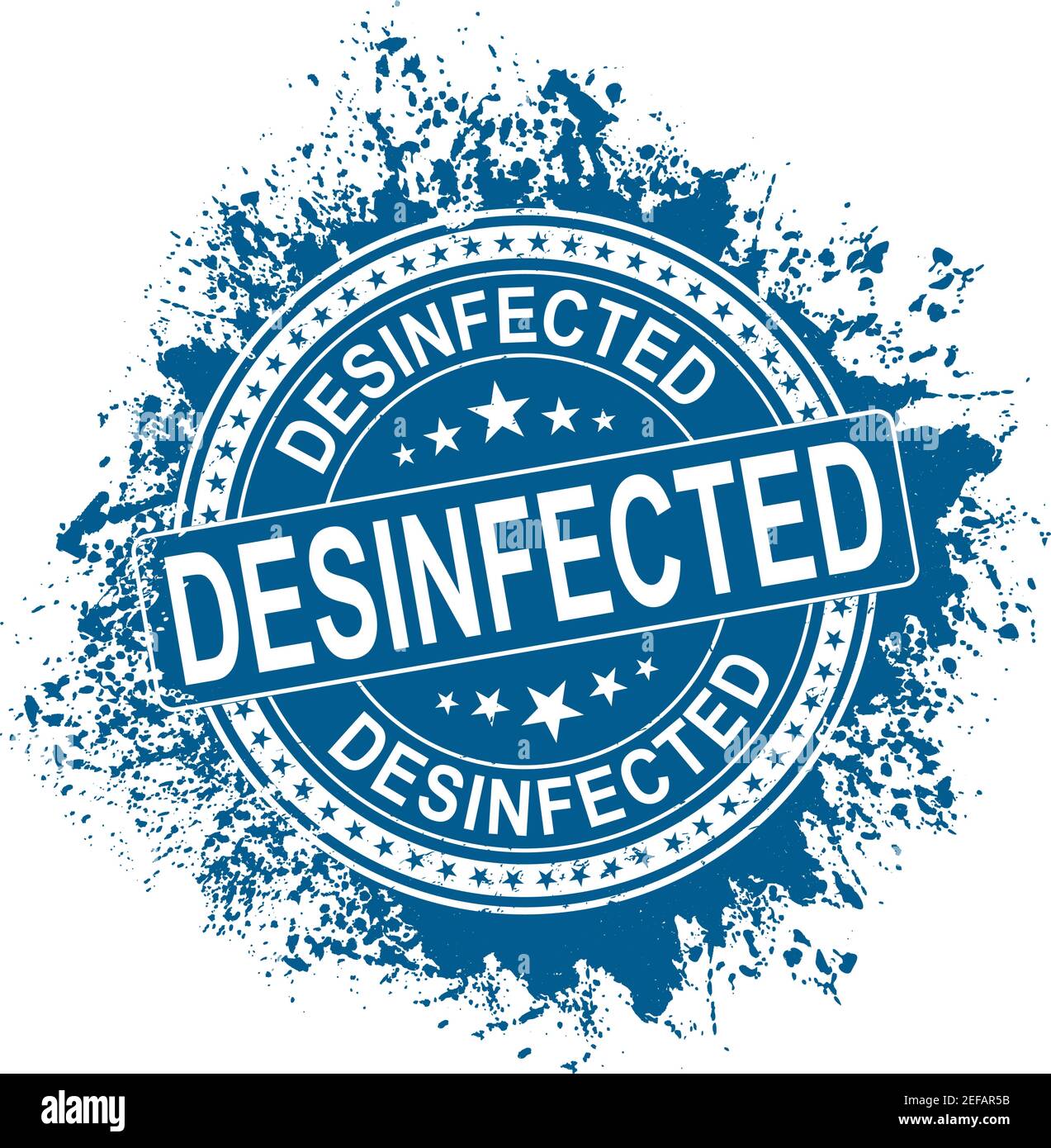 Disinfected vector label isolated on white background, 100 guarantee ...