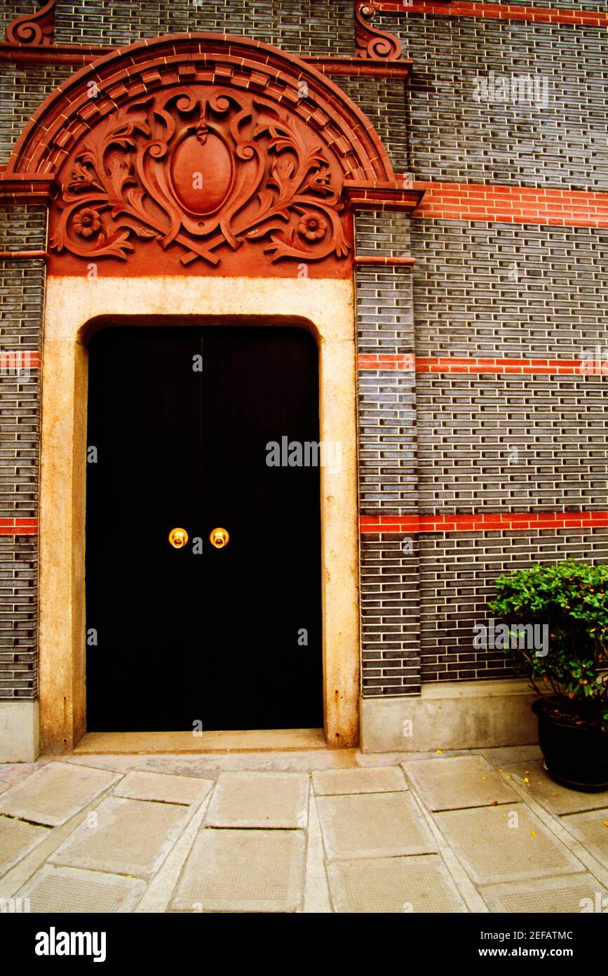 Closed door of a building, Shanghai, China Stock Photo - Alamy