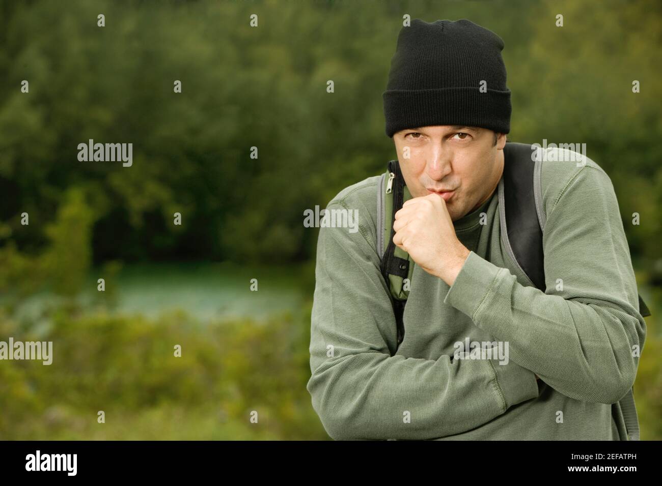 Close up of a man shivering hi-res stock photography and images - Alamy