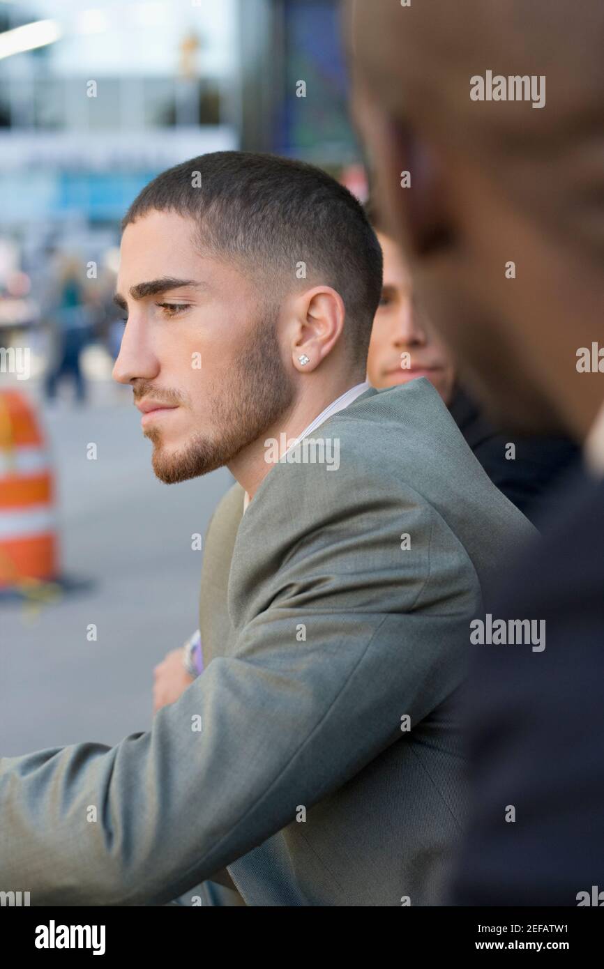 Side profile of a businessman thinking Stock Photo - Alamy