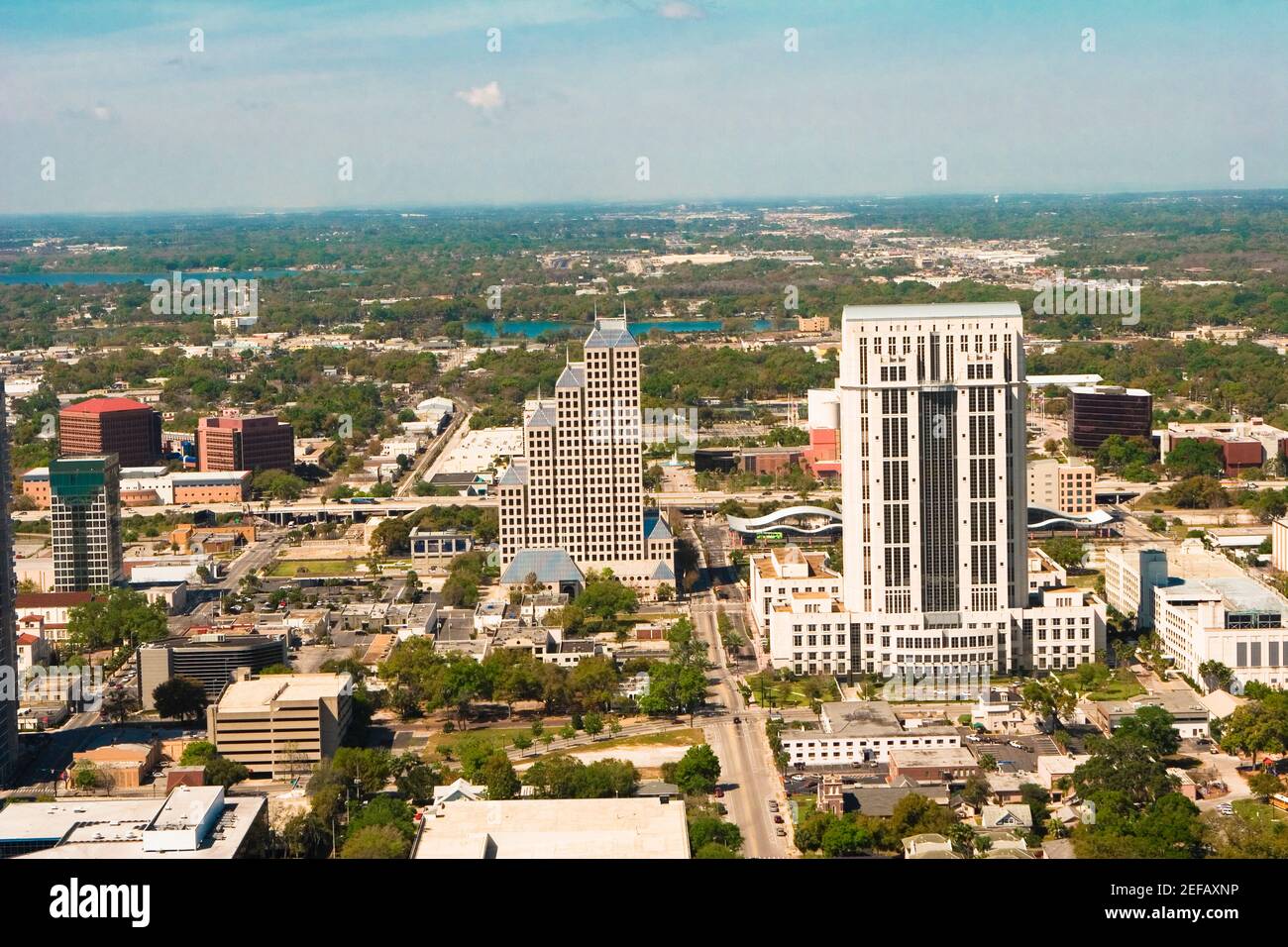 Aerial view of buildings in a city, Orlando, Florida, USA Stock Photo ...