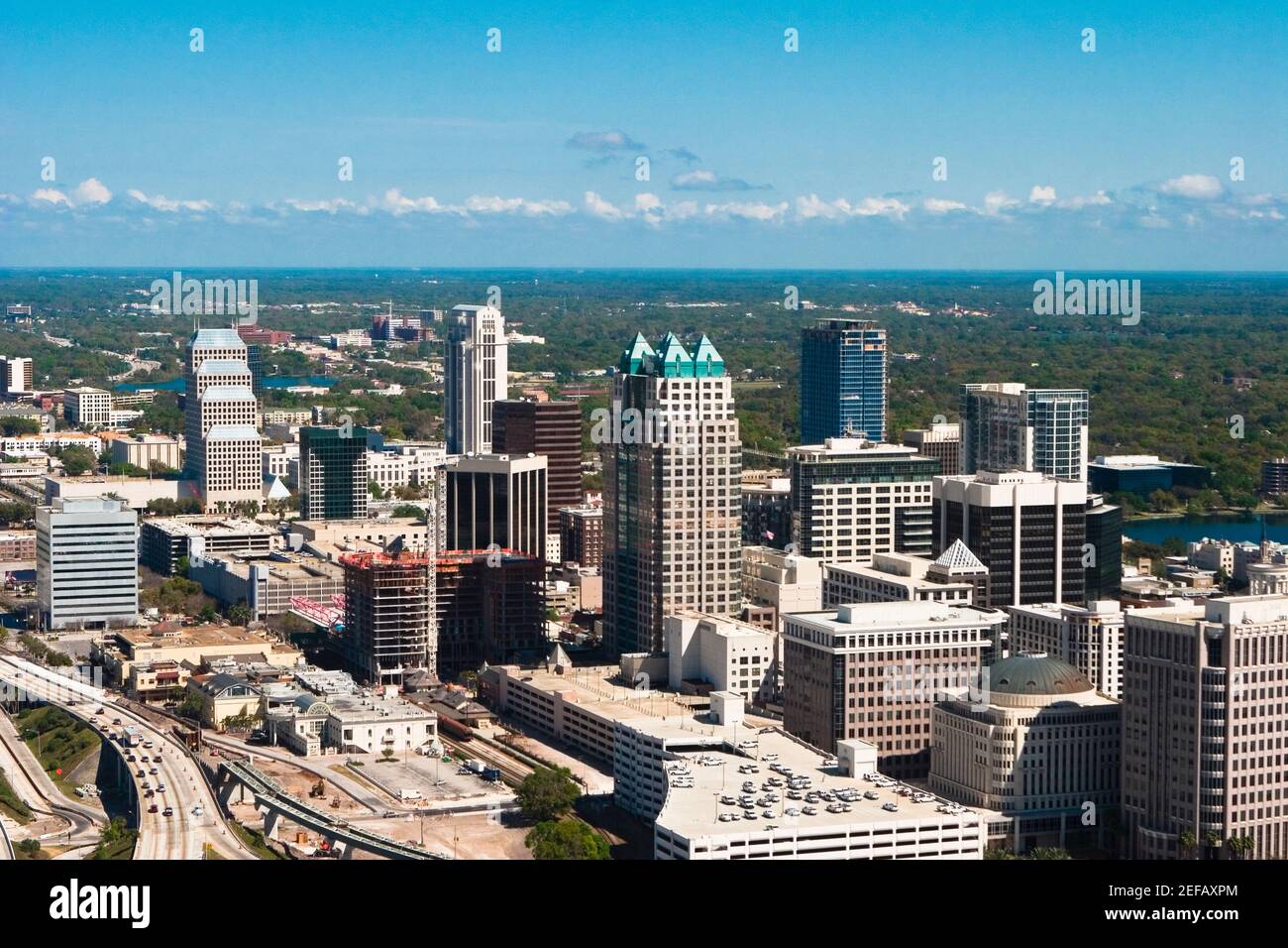 Aerial view of buildings in a city, Orlando, Florida, USA Stock Photo ...