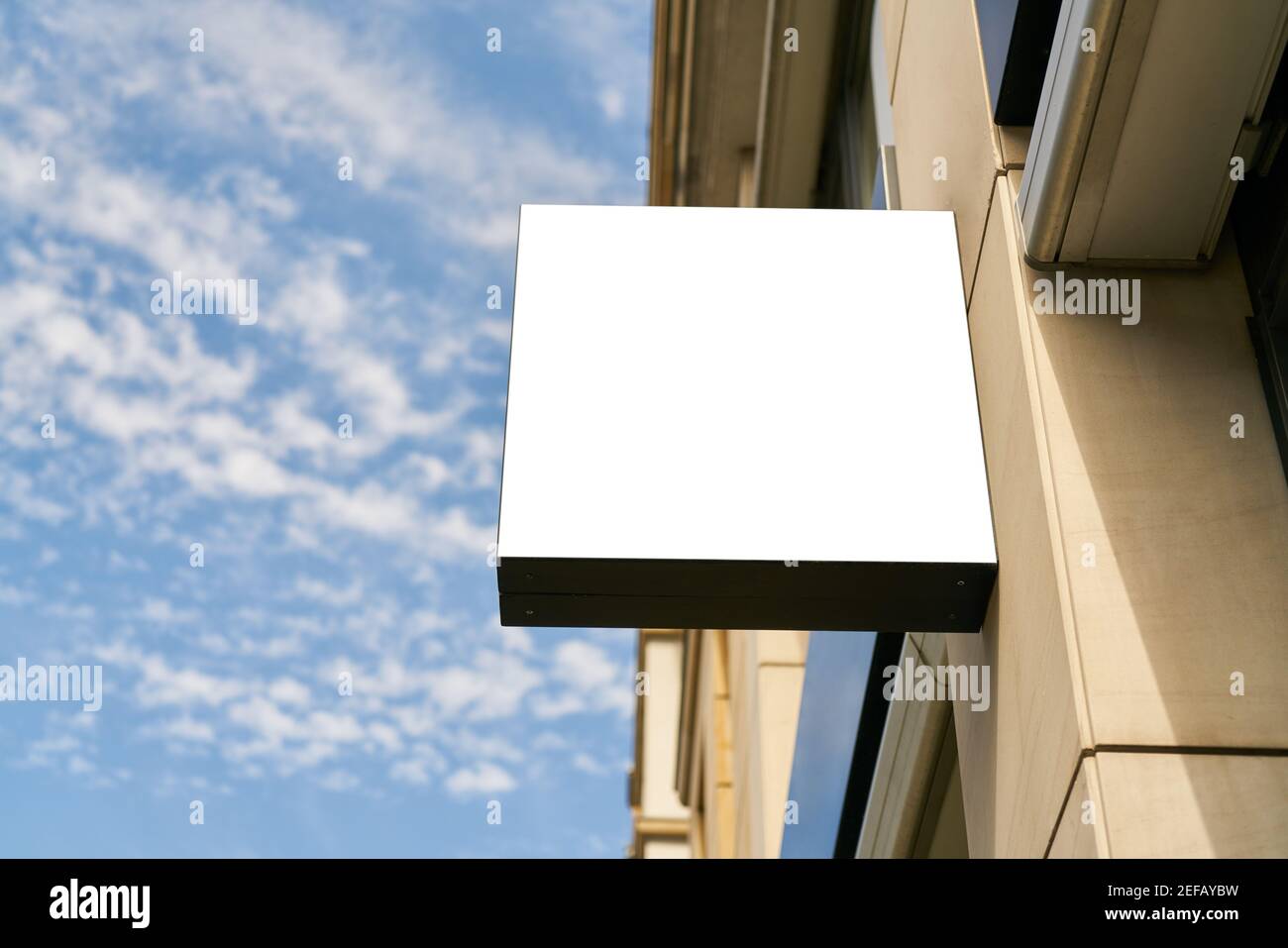 White blank sign as a mock-up template for company logo design on ...