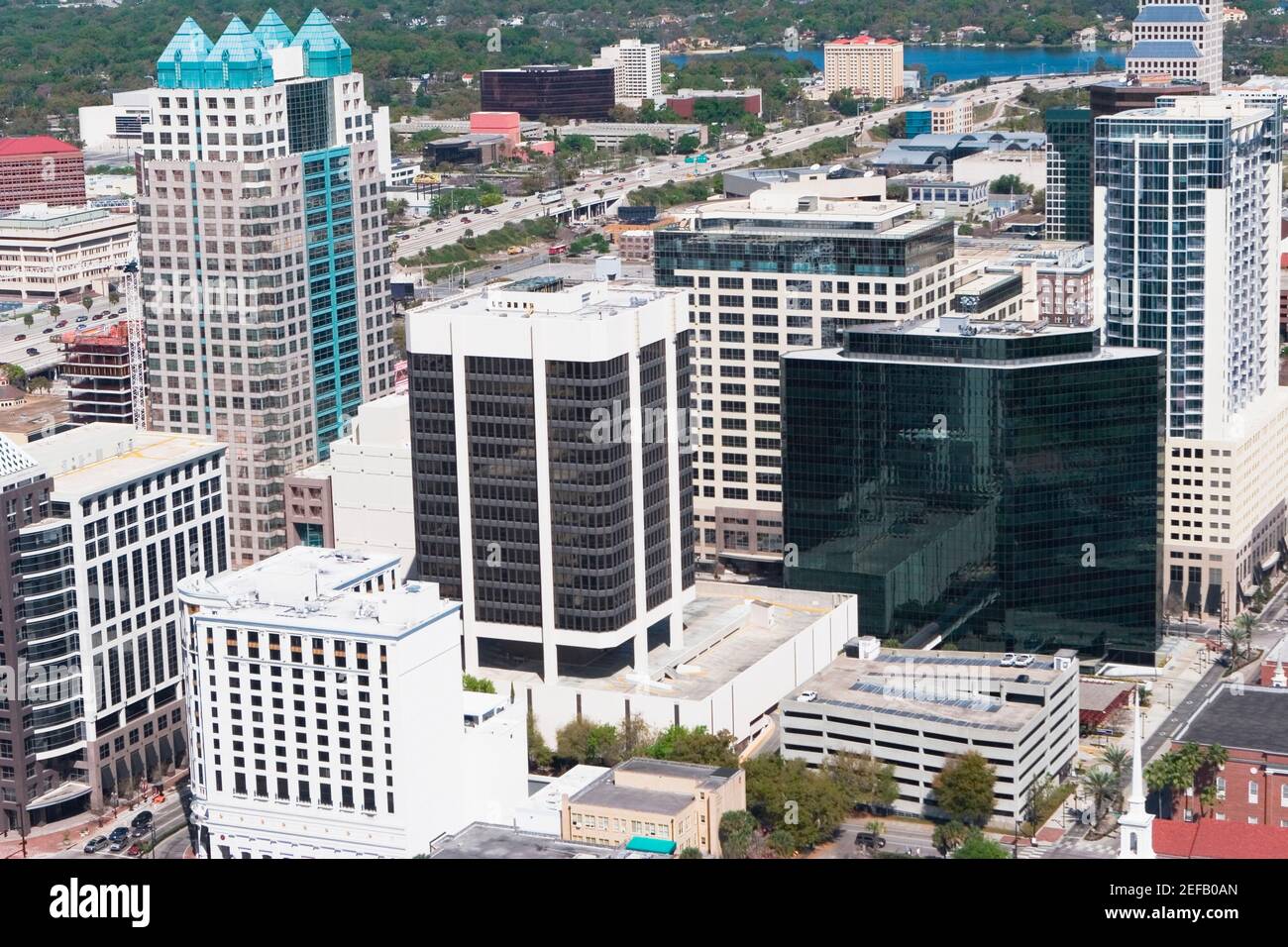 Aerial view of buildings in a city, Orlando, Florida, USA Stock Photo ...