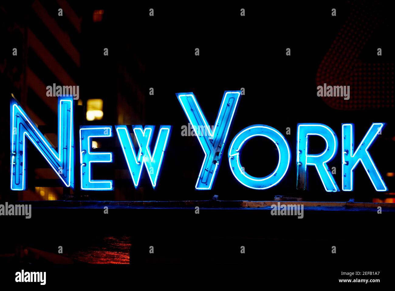 Neon sign glowing at night, Times Square, Manhattan, New York City, New ...