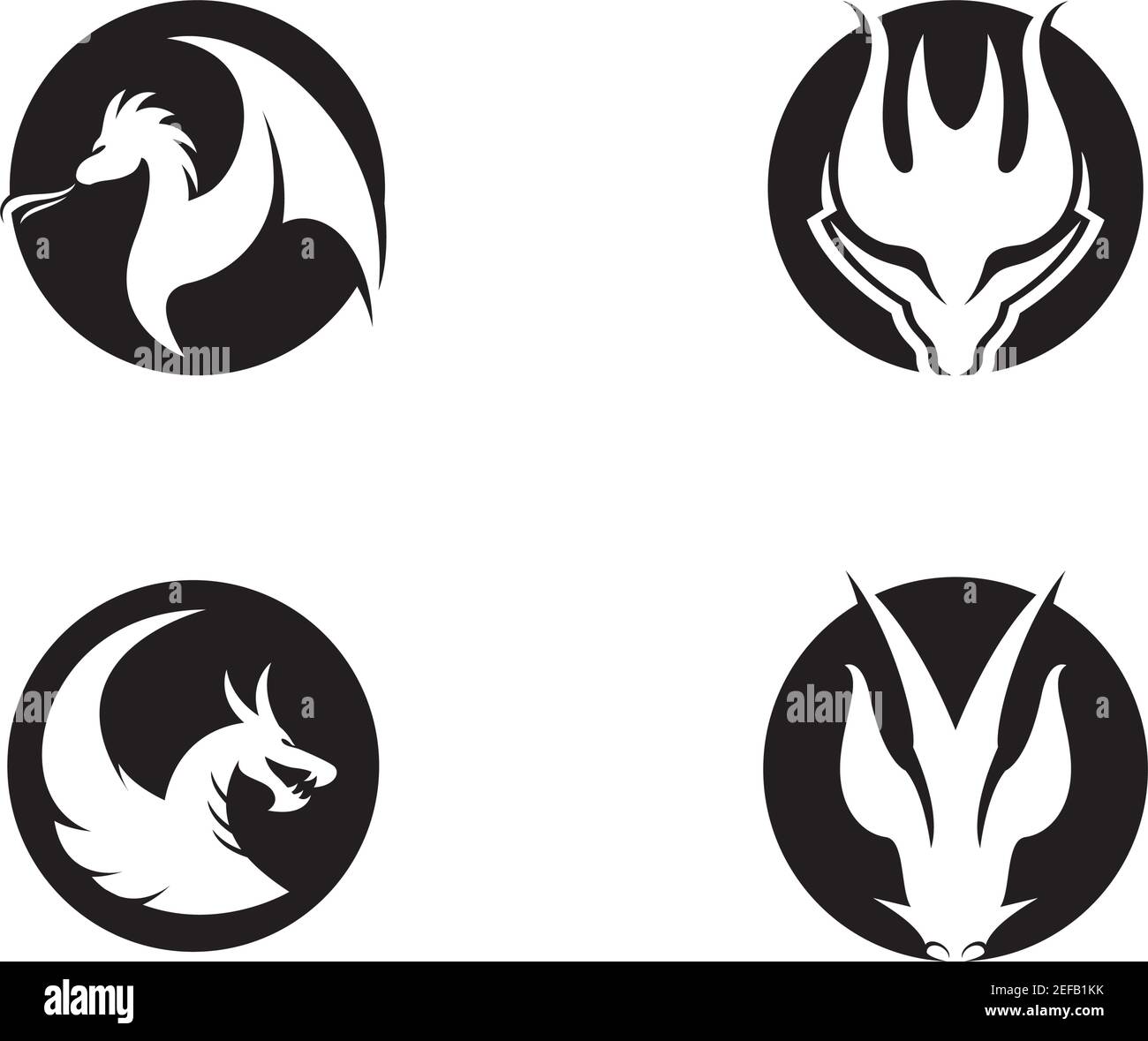Dragon head logo template vector icon illustration Stock Vector Image ...